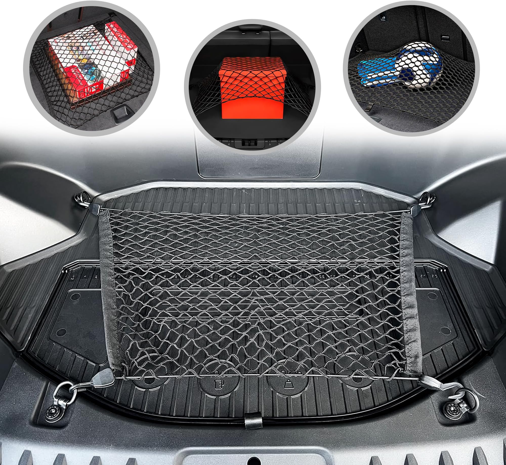 Amazon.com: Floor Style Automotive Elastic Frunk Mesh Cargo Net for ...