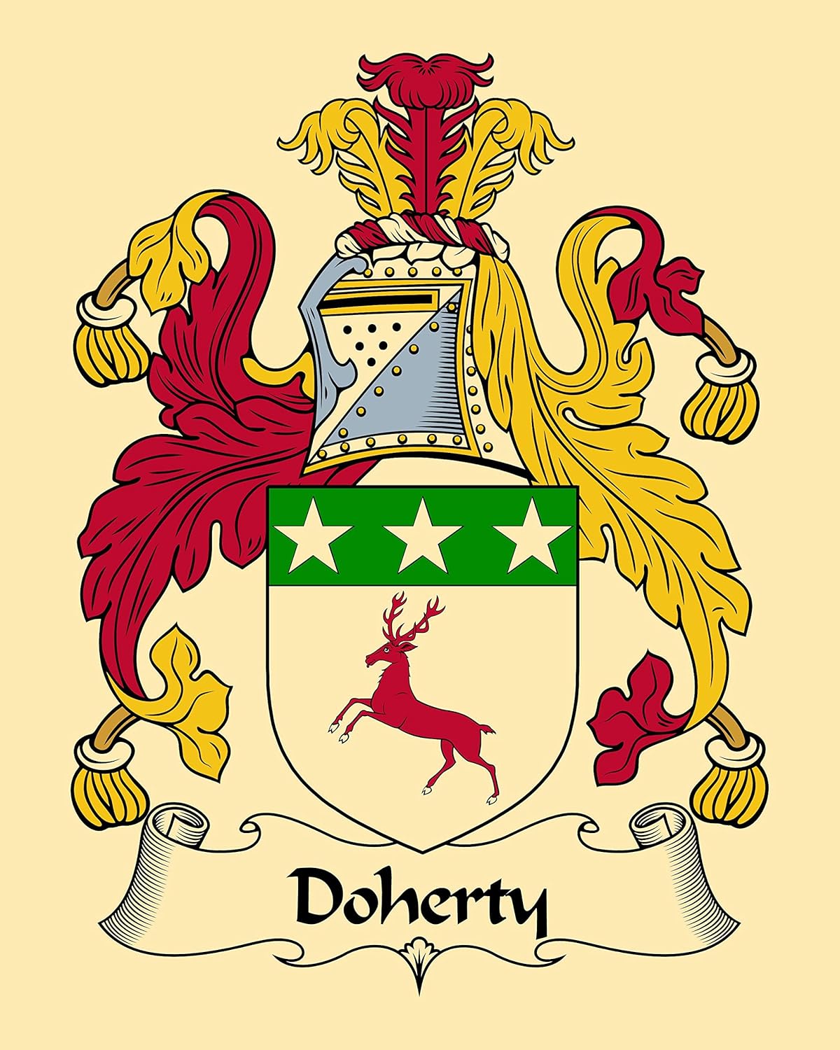 Amazon.com: Carpe Diem Designs Doherty Coat of Arms/Doherty Family ...