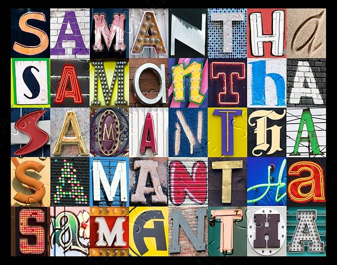Amazon.com: Samantha Personalized Name Poster Using Sign Letters ...
