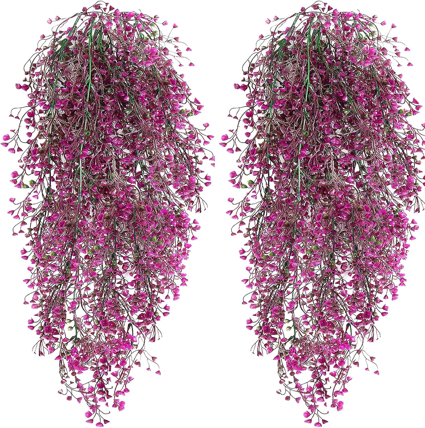 Amazon.com: Fuchsia Artificial Hanging Plants, 4 Pcs Fuchsia Fake Fern ...