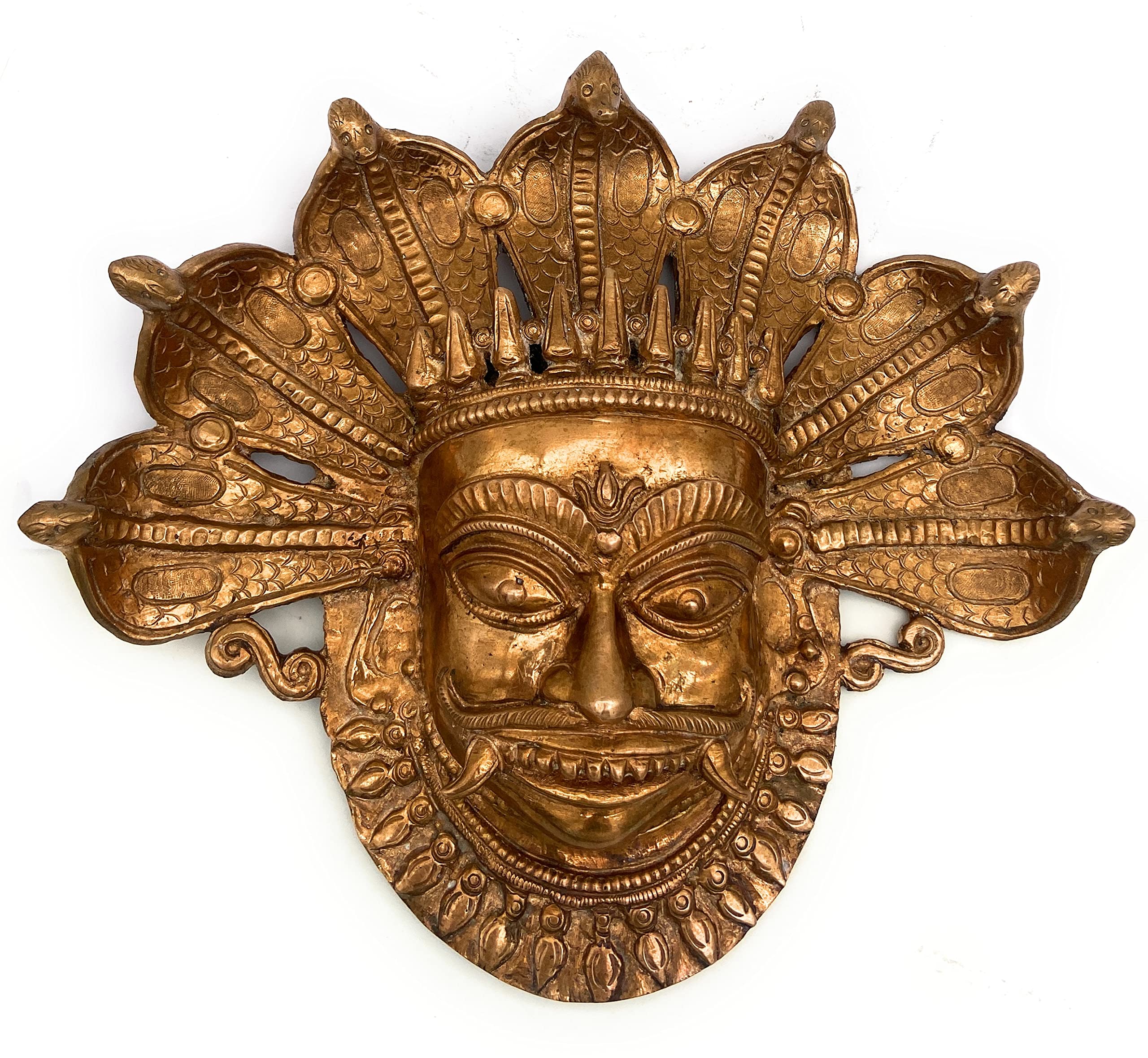 Buy South Indian Arts Bronze Bhairav Face | Bhairav Head | Shiva Face ...
