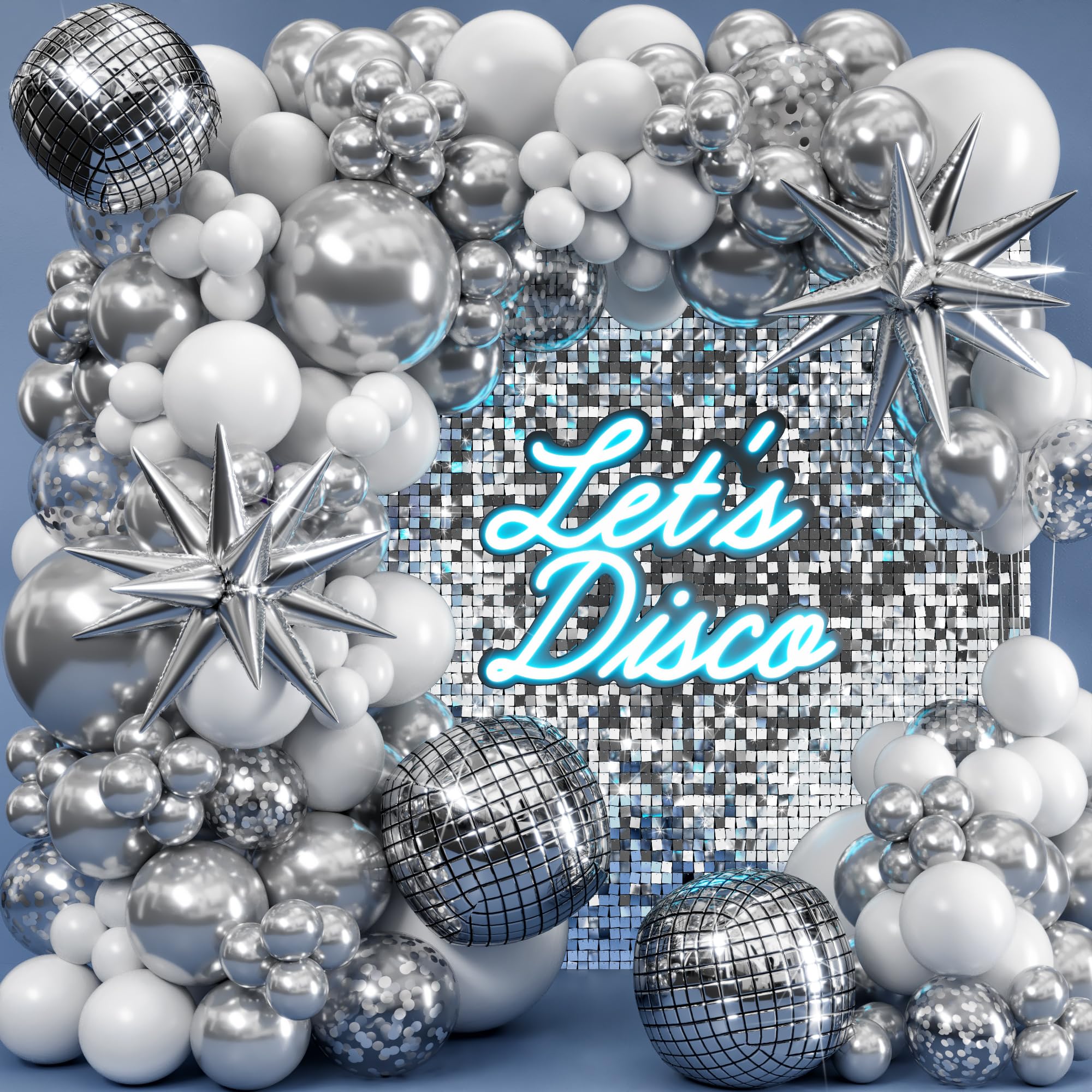 Amazon.com: ALL-IN-1 Disco Balloon Arch Kit with BONUS Disco Ball ...