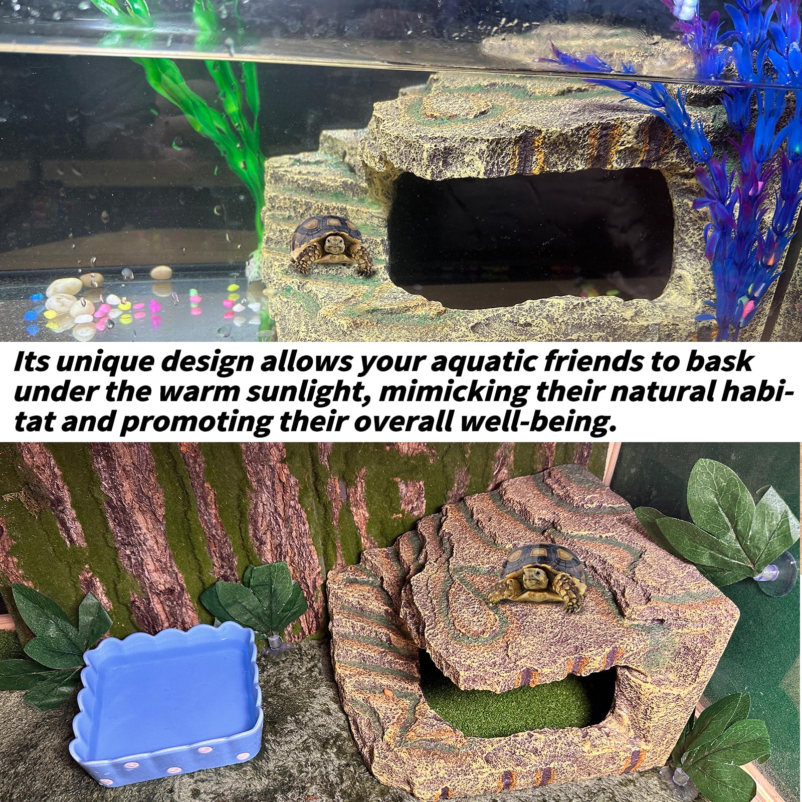 Snapklik.com : Kathson Turtles Basking Platform, Reptile Cave Hideout ...
