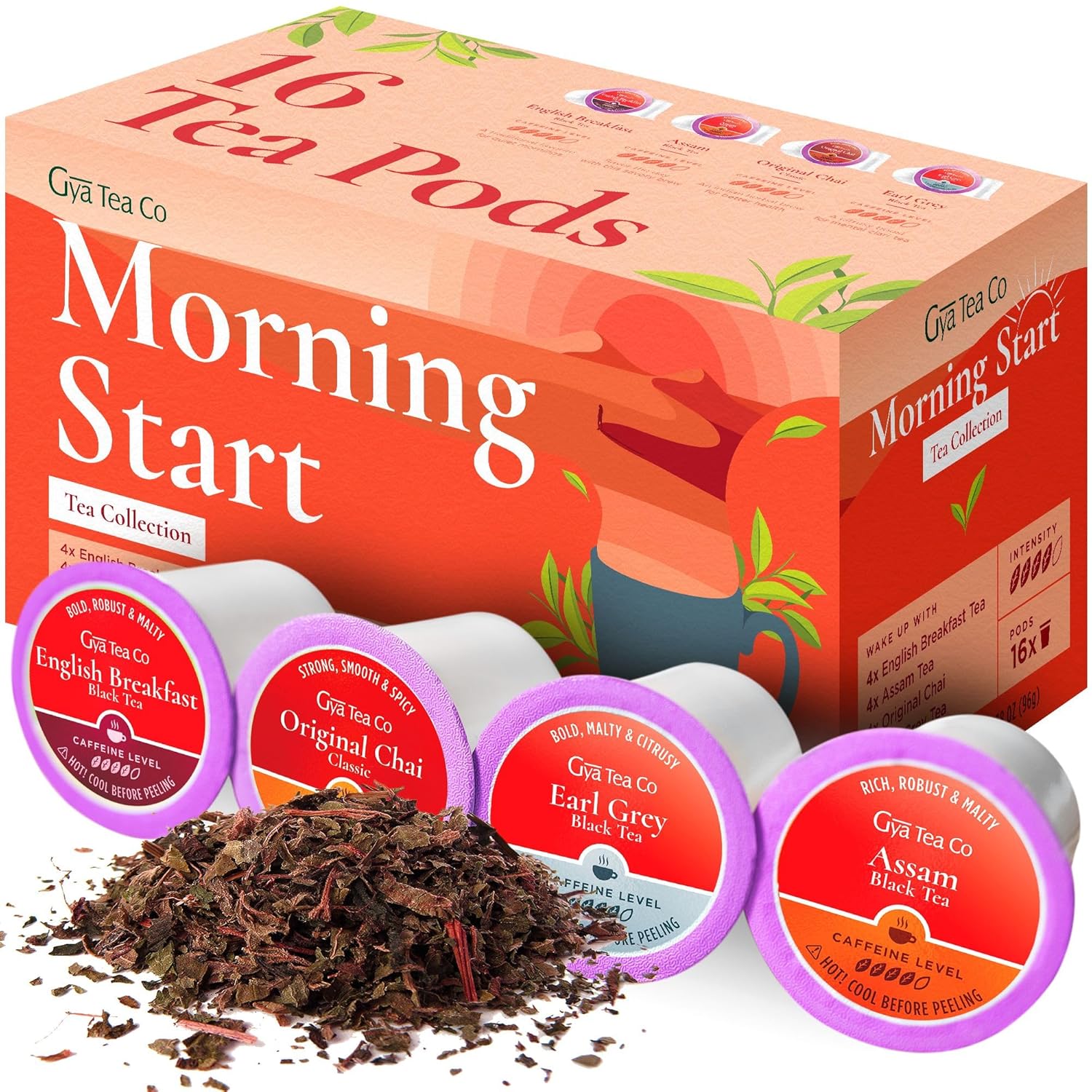 Amazon.com: Gya Tea Co Morning Start Tea K Cups for Keurig - Savour the ...