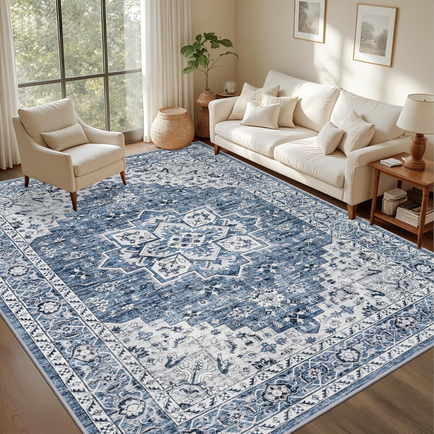 Amazon.com: 5x7 Area Rugs Living Room Rug: Washable Vintage Boho ...