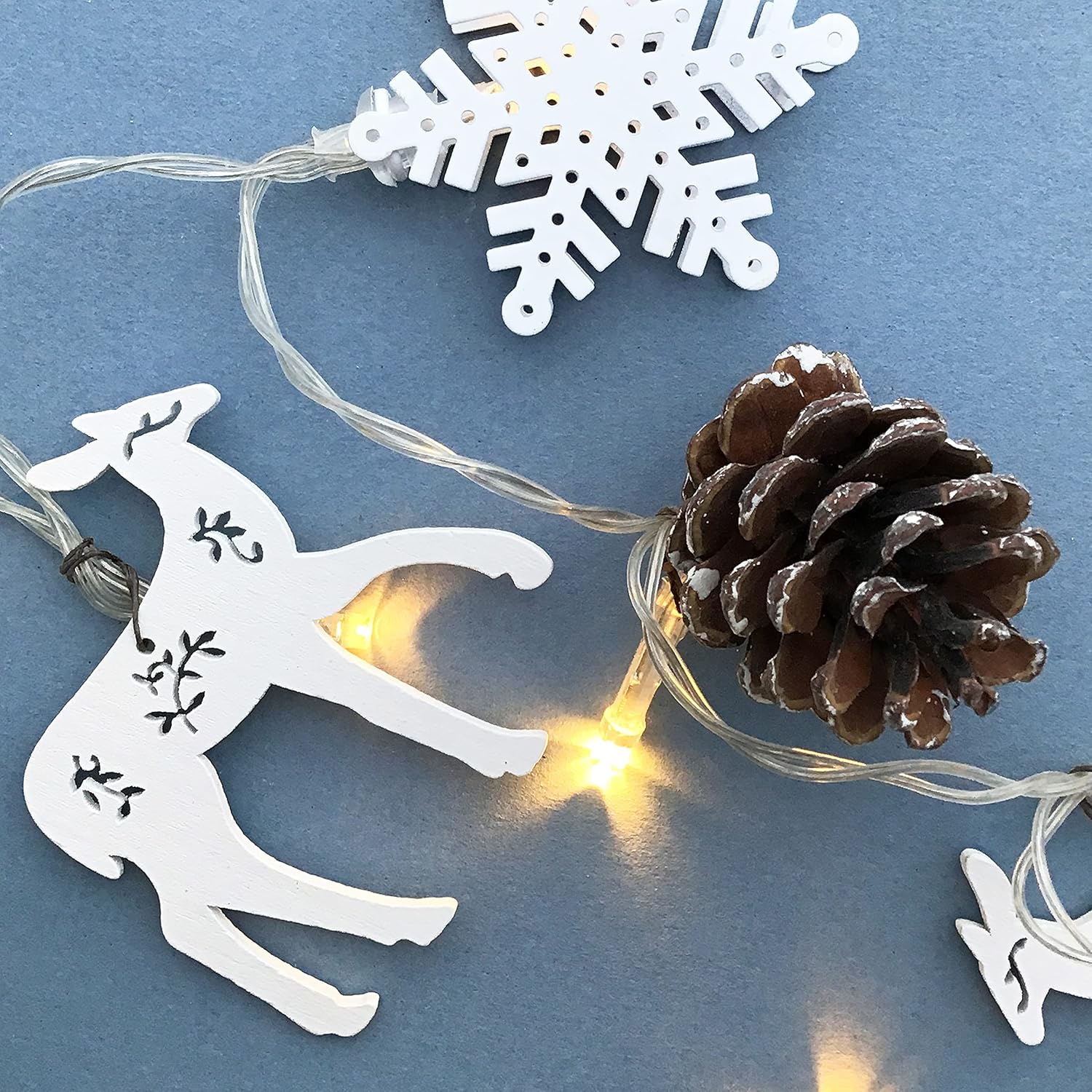 Amazon.com: Lighted LED Christmas String Light Garland Pine Cones and ...