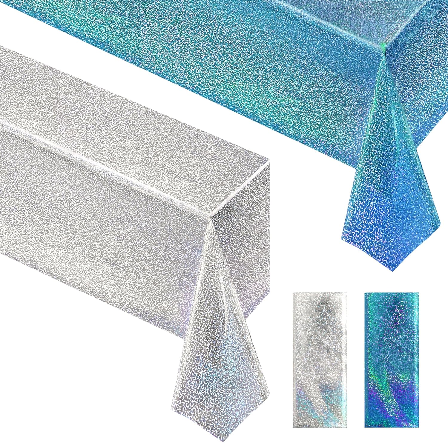 Amazon.com: Just Shimmer Sparkling Holographic Laser Tablecloth ...