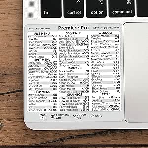 Amazon.com: SYNERLOGIC Adobe Premiere Pro Quick Reference Keyboard Shortcut Sticker, No-Residue ...