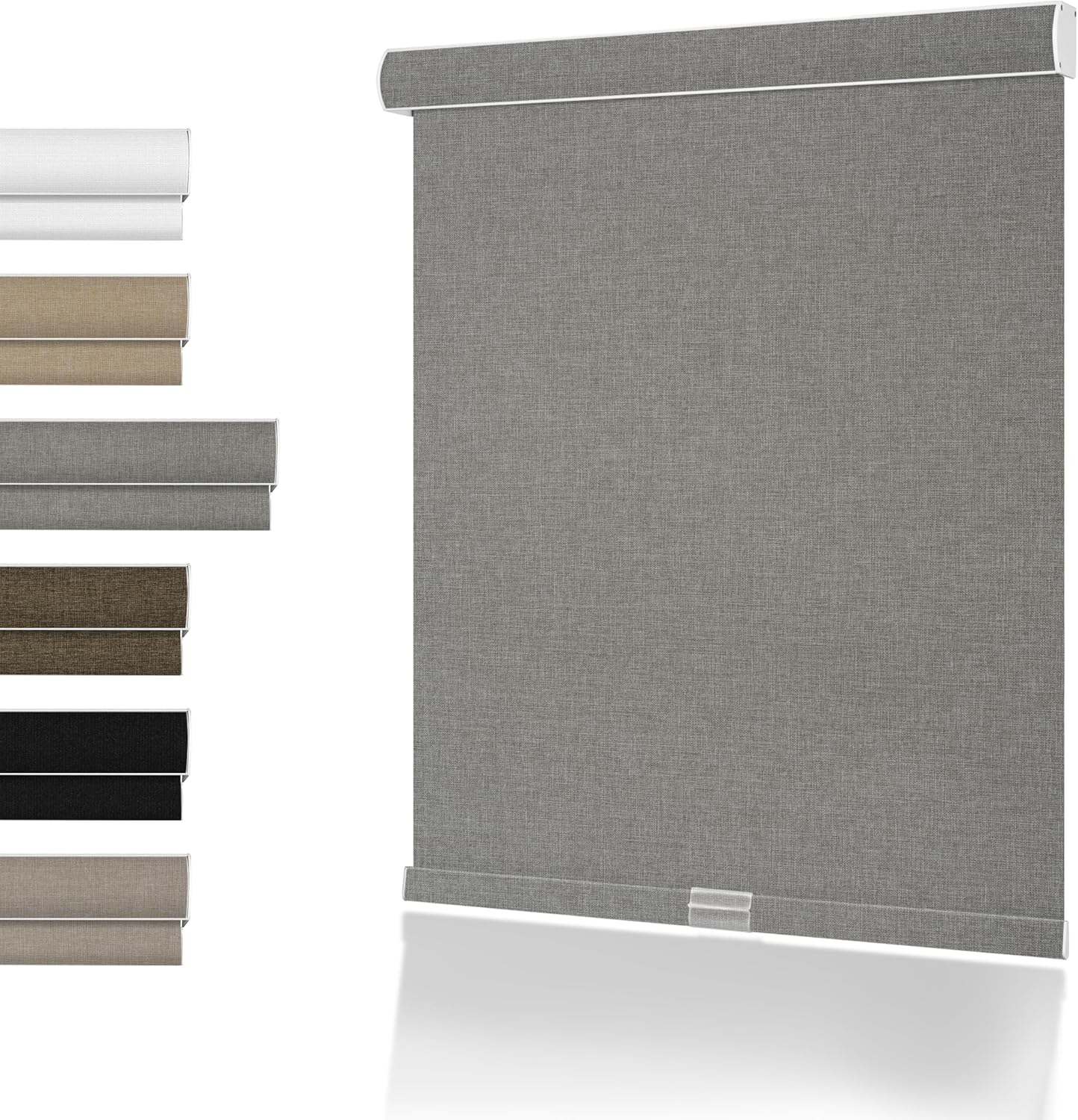 Amazon.com: HOTSOON Blackout Roller Shades for Windows, Cordless, Linen ...