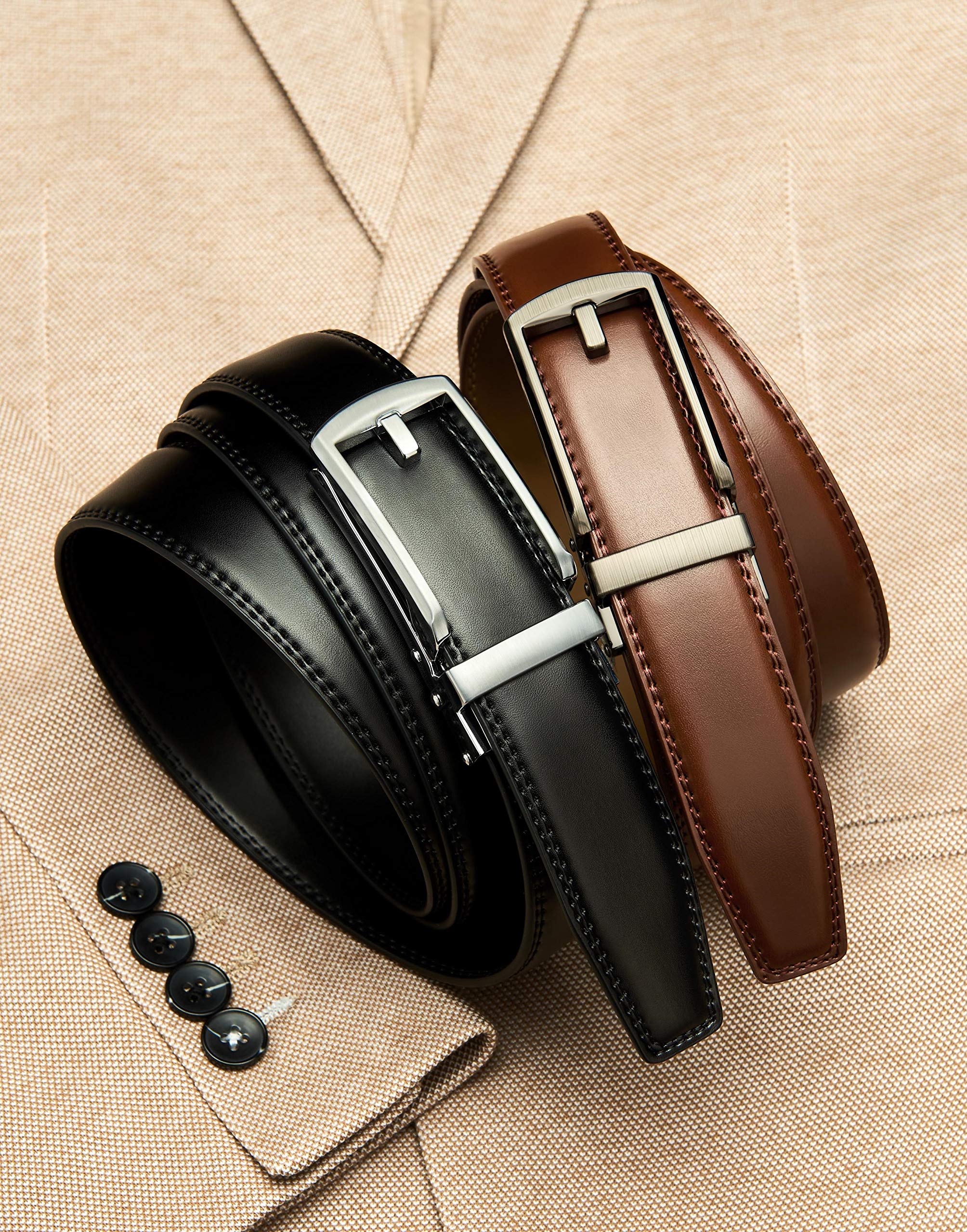 Snapklik.com : Click Belt For Men 2 Pack - Mens Dress Belt 1 1/4 In ...