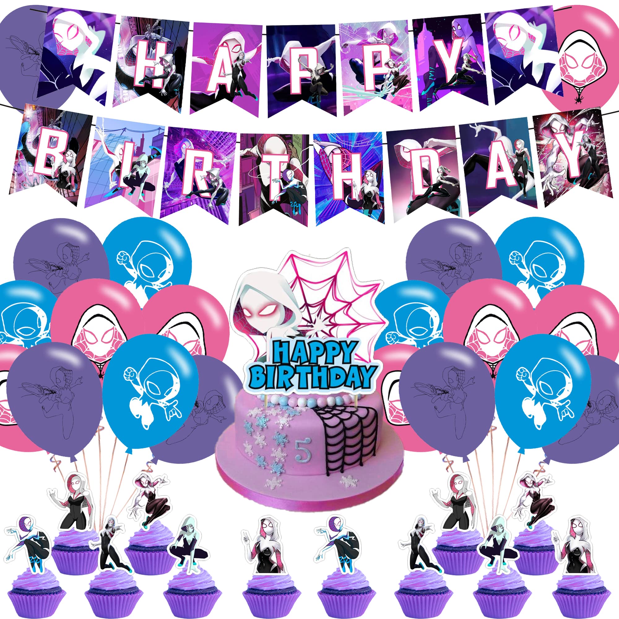 Buy Spider girl Party Decorations,Birthday Party Supplies For Spidey ...