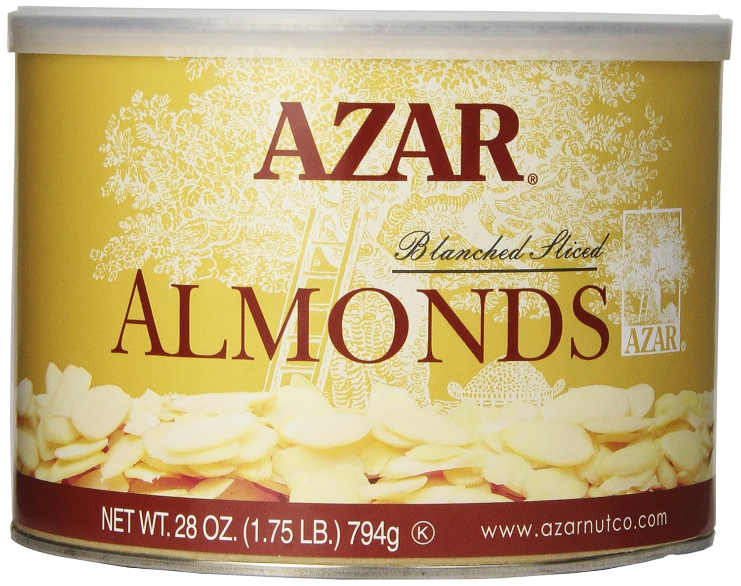 Amazon.com : Azar Nut Company Almonds, Sliced, Blanched, Raw, 28-Ounce ...