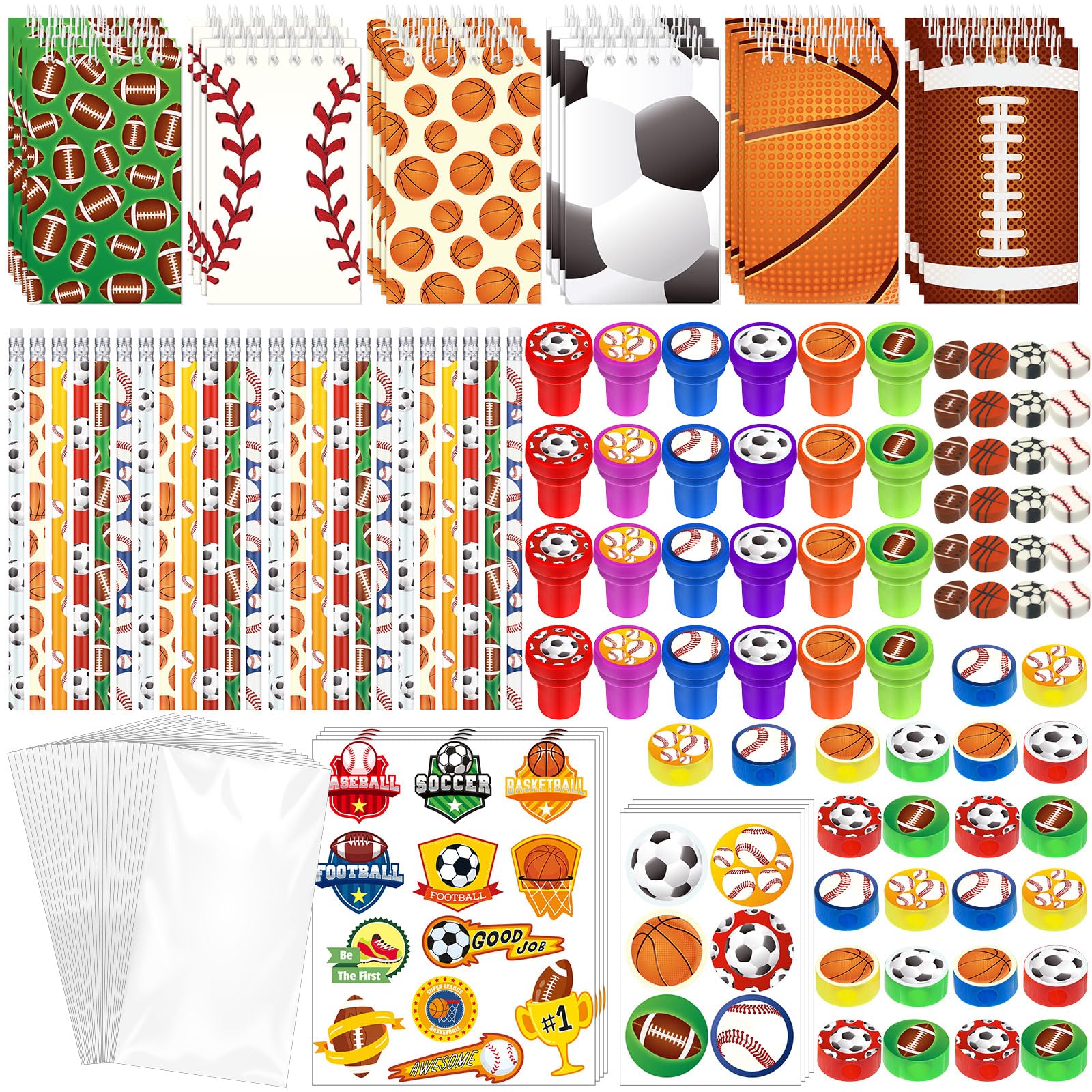217 Pcs Sports Party Favors Set Includes Sports Pencils Sports Ball ...