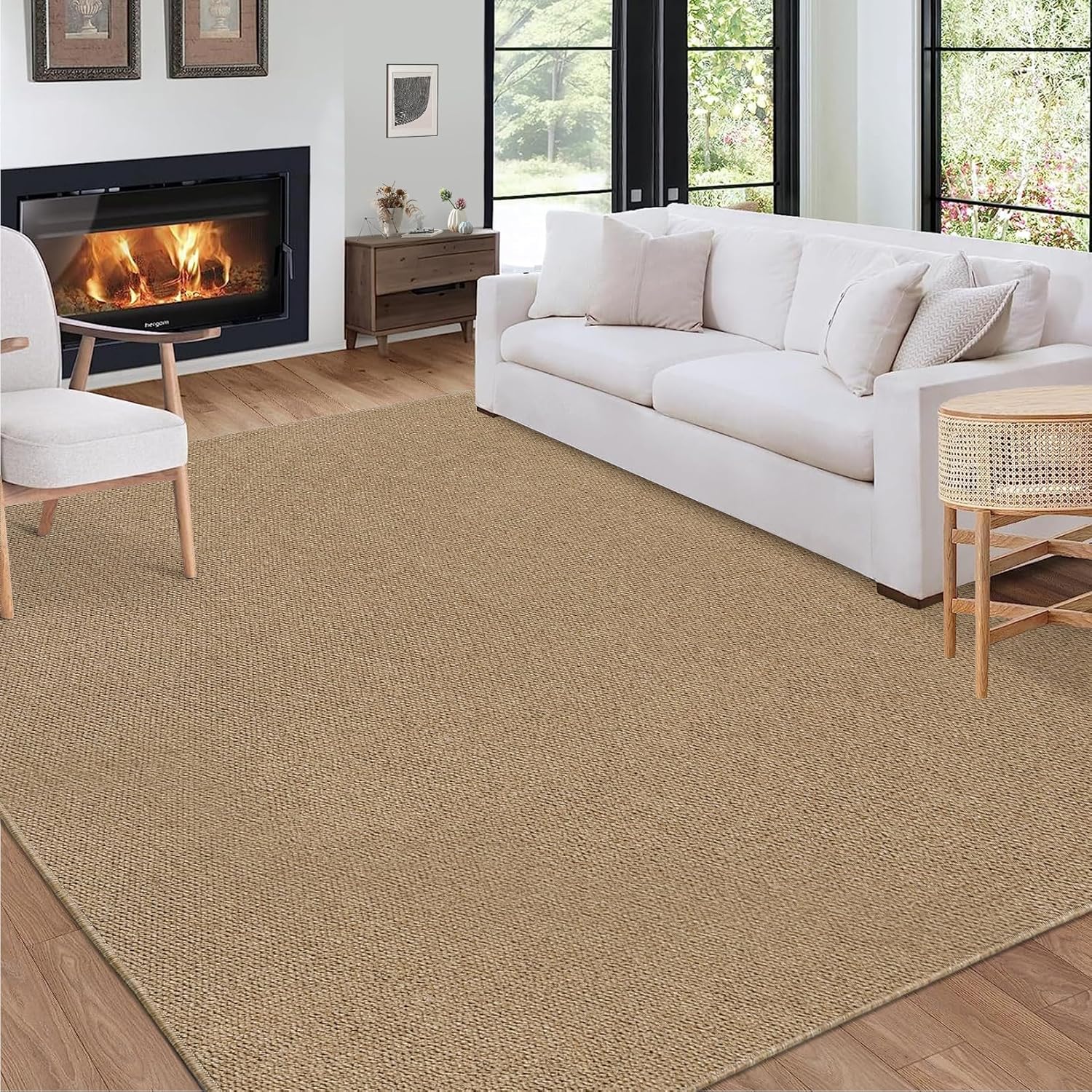 Amazon.com: LUXLOOM 8x10 Area Rug Modern Solid Textured Rug Non Slip ...