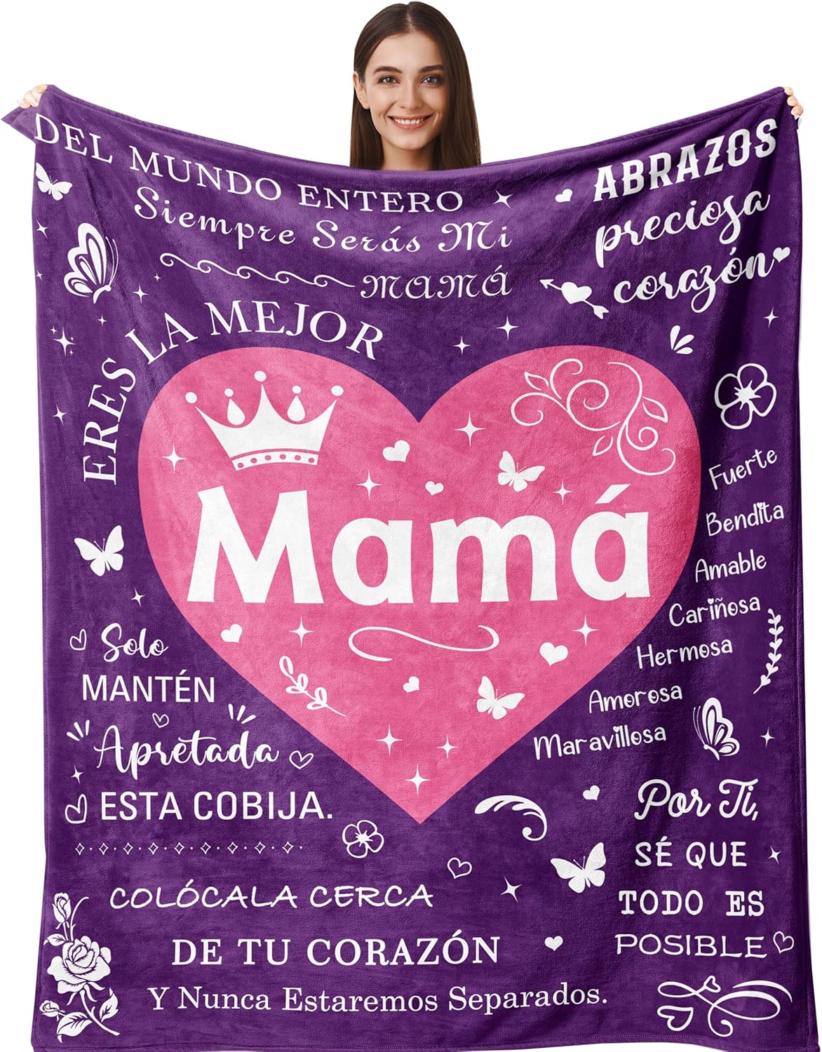 Amazon.com: Henazin Gifts for Mom in Spanish, Christmas Blanket for Mom ...