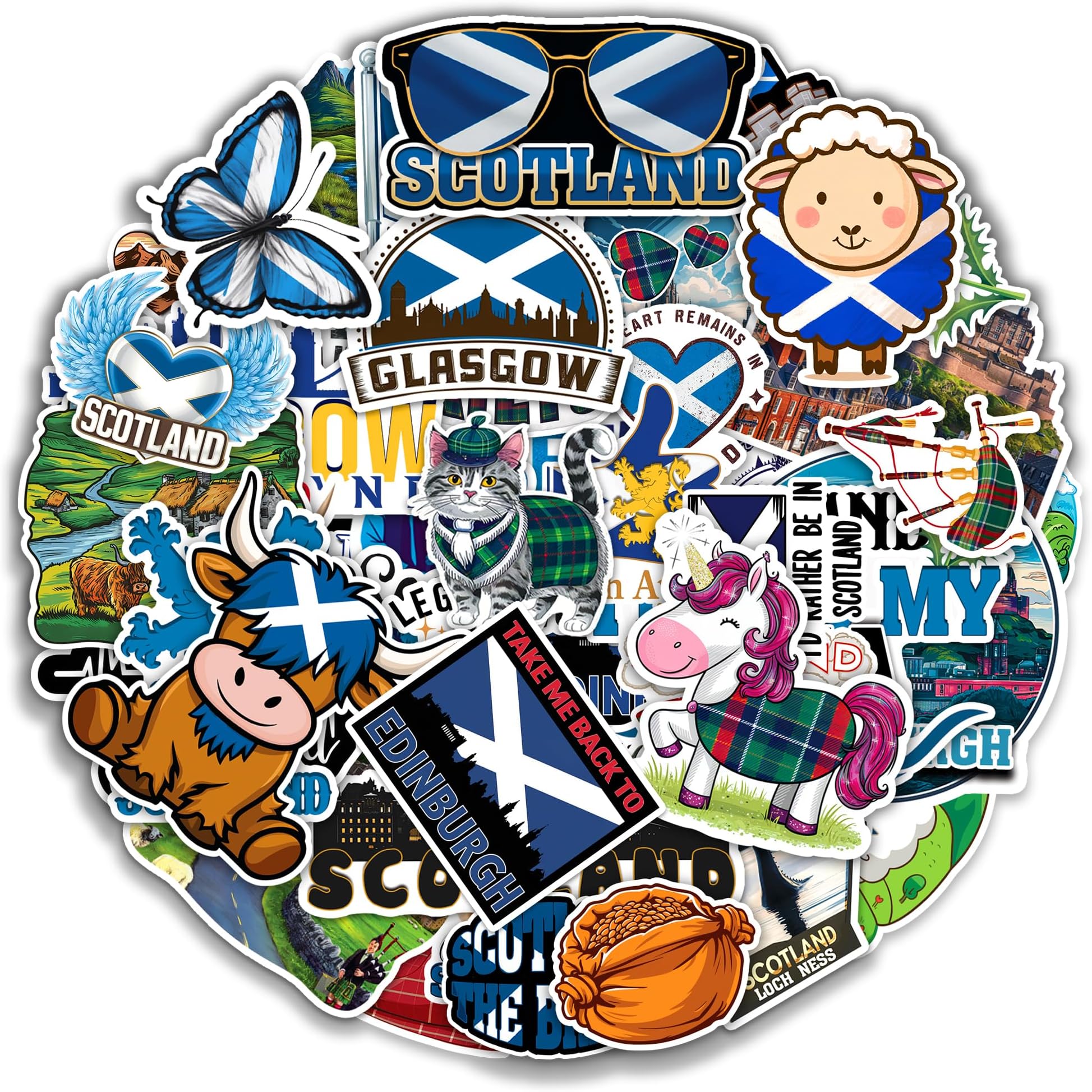 Amazon.com: BulbaCraft Scotland Stickers for Water Bottle and Laptop ...
