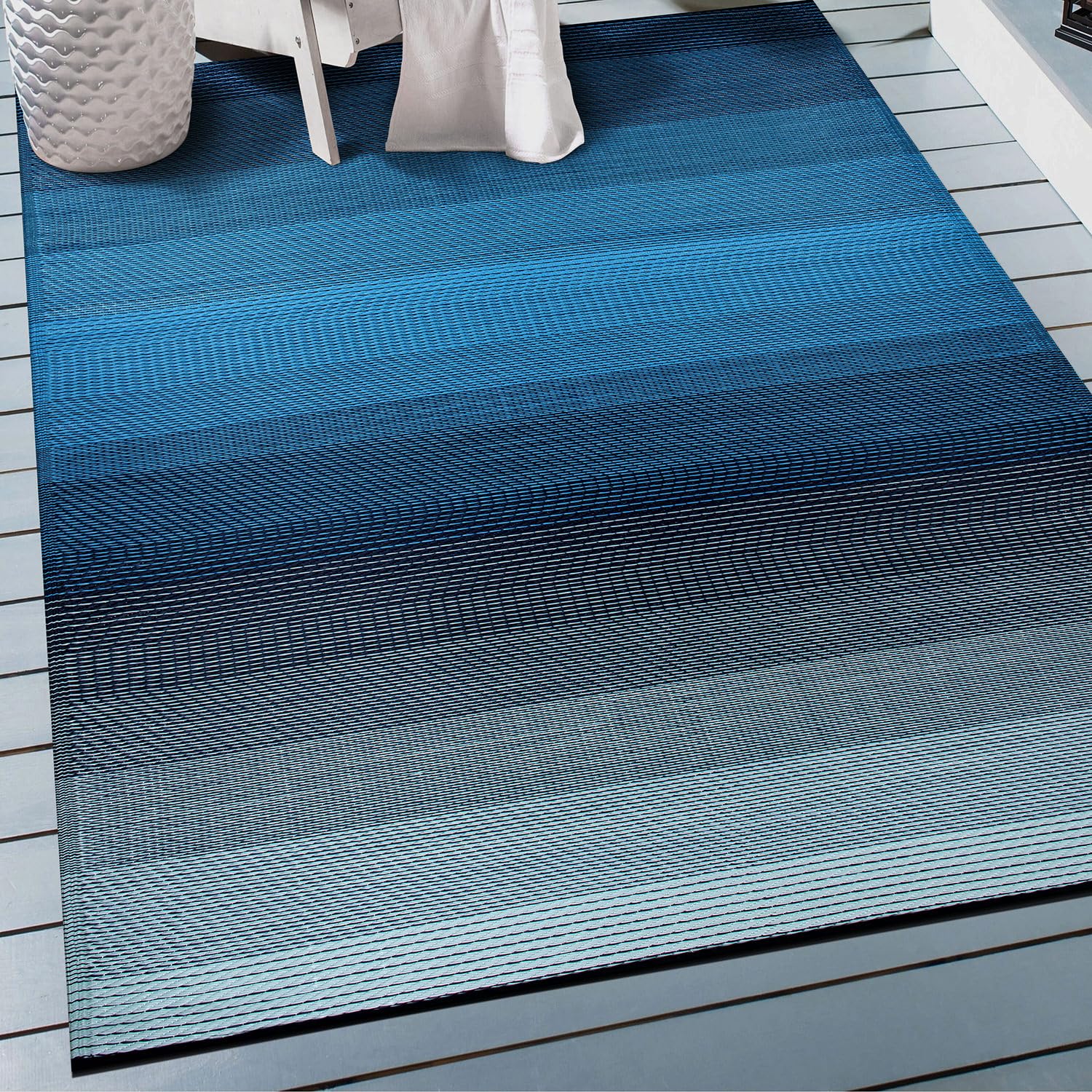 Rugshop Stripe Shade Reversible Crease-Free Waterproof Premium Recycled ...