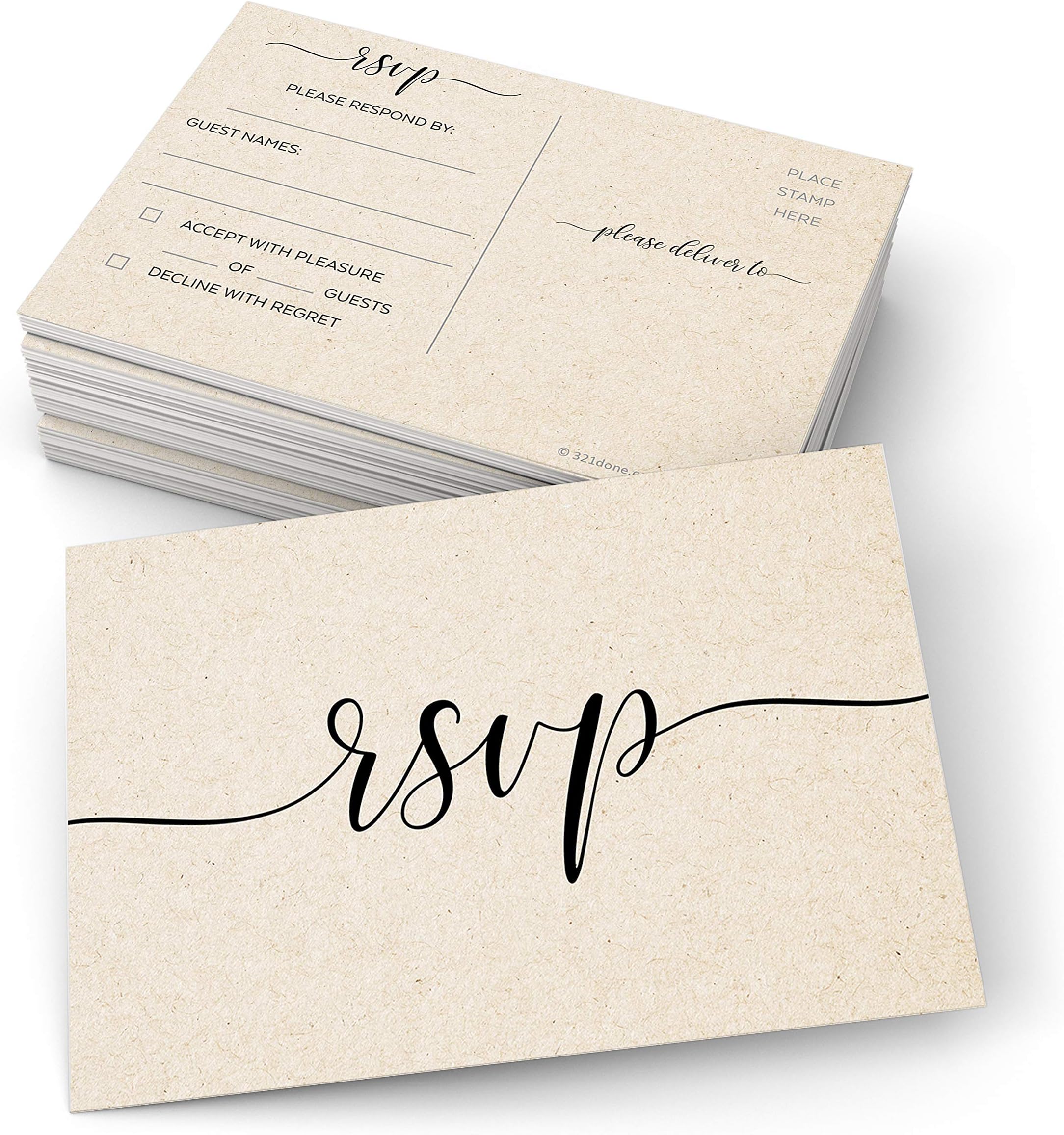 Amazon.com : Stonehouse Collection RSVP Postcards - Formal Rustic ...