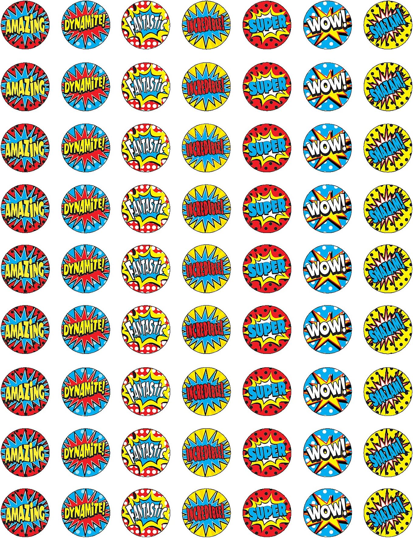 Amazon.com: 480 Superhero Boom Stickers Boom Goodie Bags Gifts Bags ...