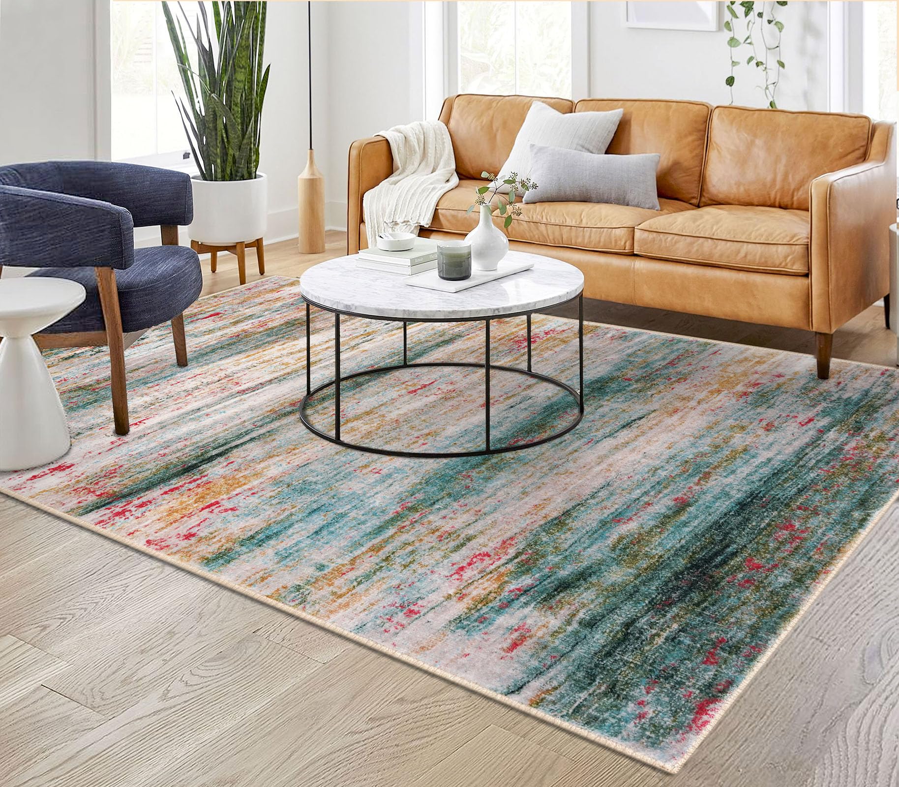 Amazon.com: KOZYFLY Washable Area Rug 5x7 Modern Ombre Rugs for Living ...