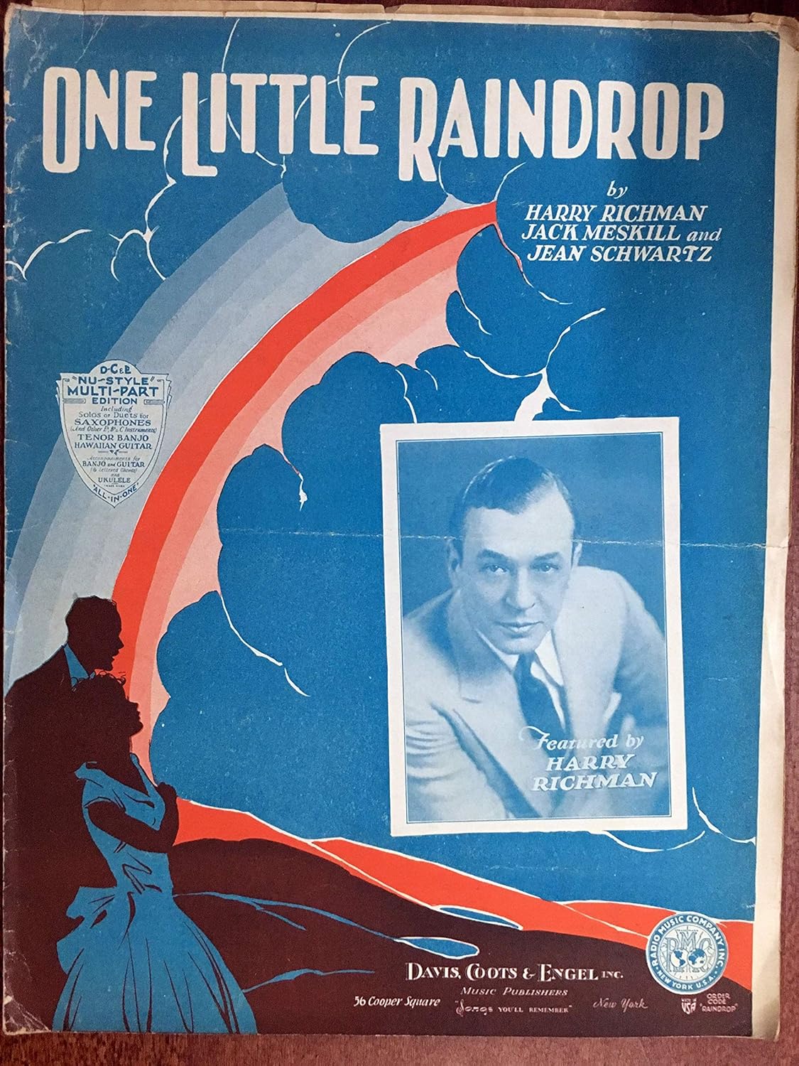 ONE LITTLE RAINDROP (1930 Harry Richman SHEET MUSIC), Excellent ...
