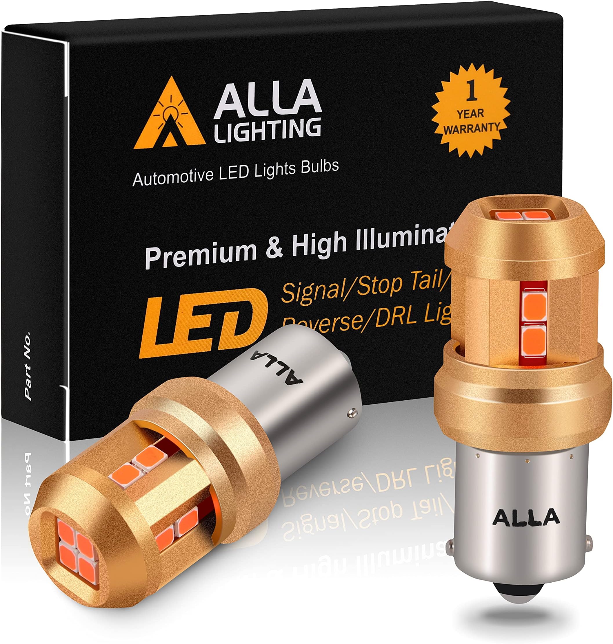 Amazon.com: VEHICODE 7528 P21/5W 1157 Bulb Amber Yellow Turn Signal Brake Light 12V 1157A 1157NA ...