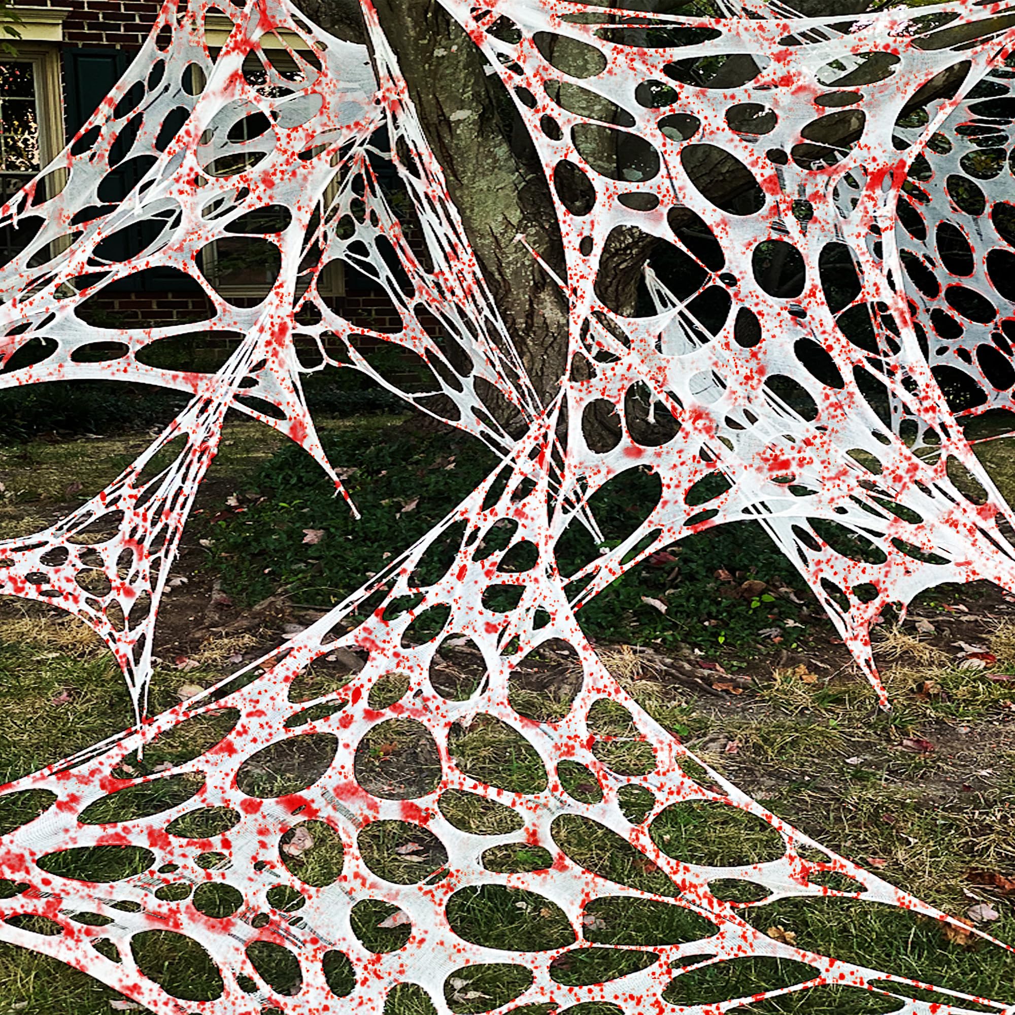Amazon.com : Halloween Decorations Outdoor Spider Web 11.48X11.48ft ...