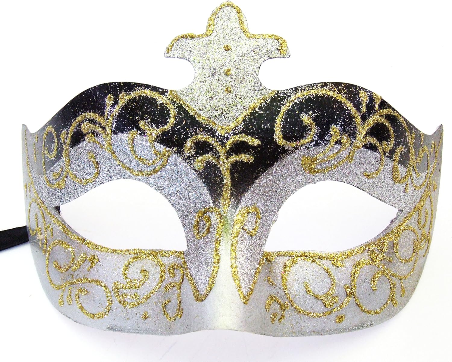 Amazon.com: Samba Mask Black & Silver Venetian Mask Halloween Mardi ...