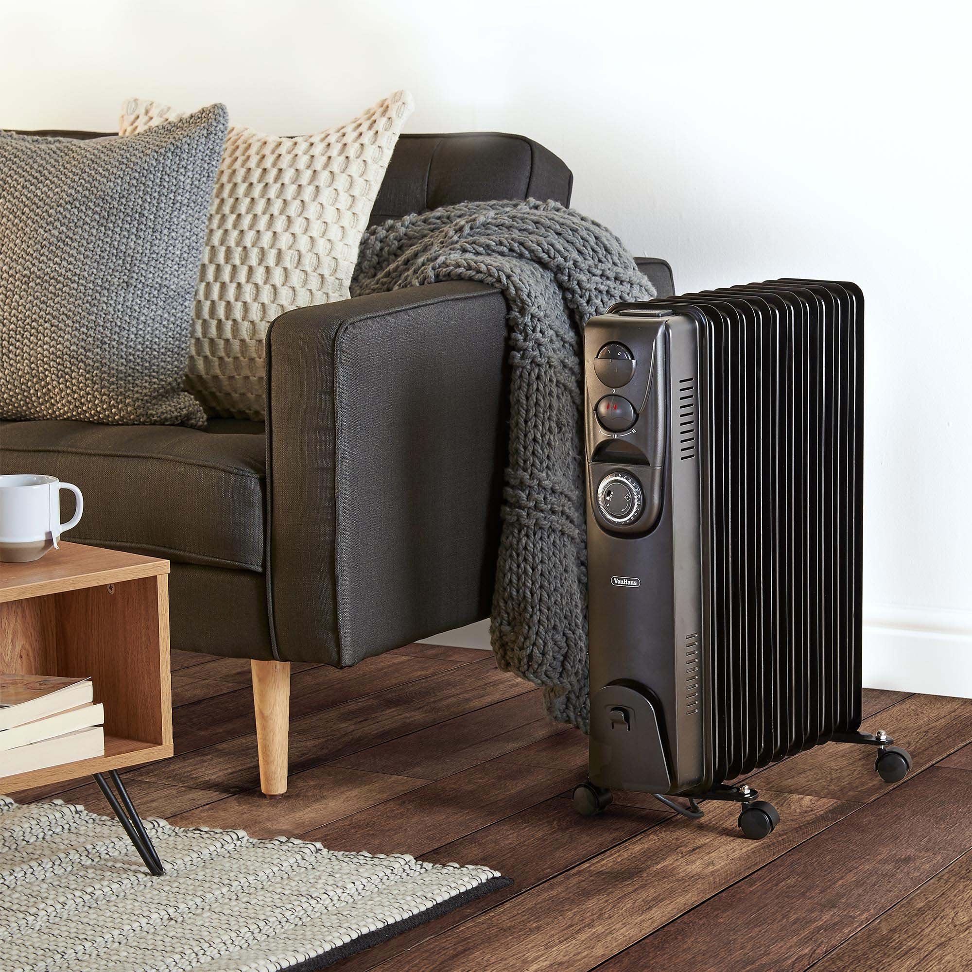 VonHaus Oil Filled Radiator – 2500W/2.5KW – 11 fin – Plug in Portable ...