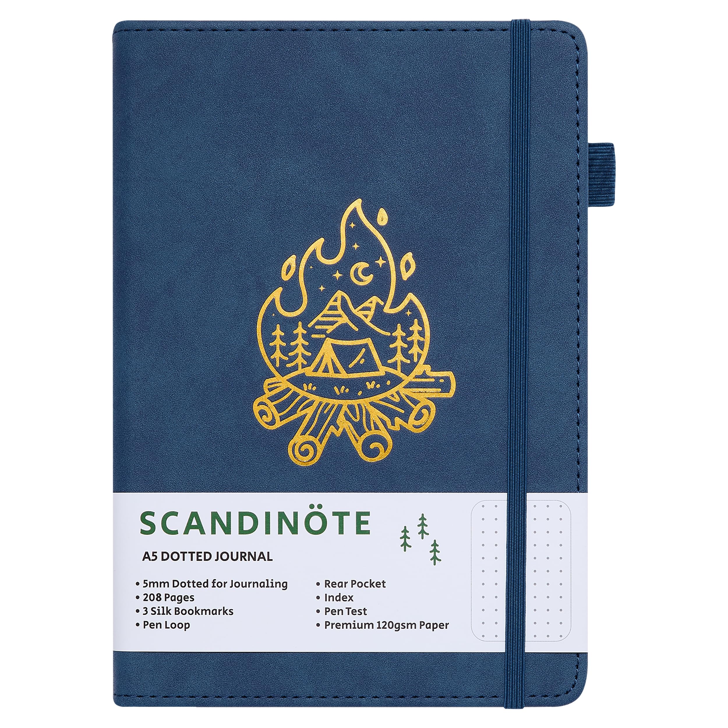 Scandinote A5 Bullet Dotted Journal – Navy Blue, 208 Pages, 120gsm ...