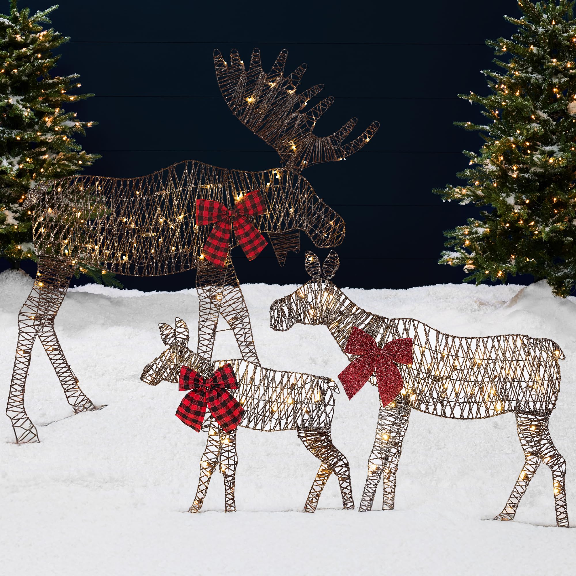 Amazon.com: Best Choice Products 2D Moose Family Outdoor 3pc Christmas ...