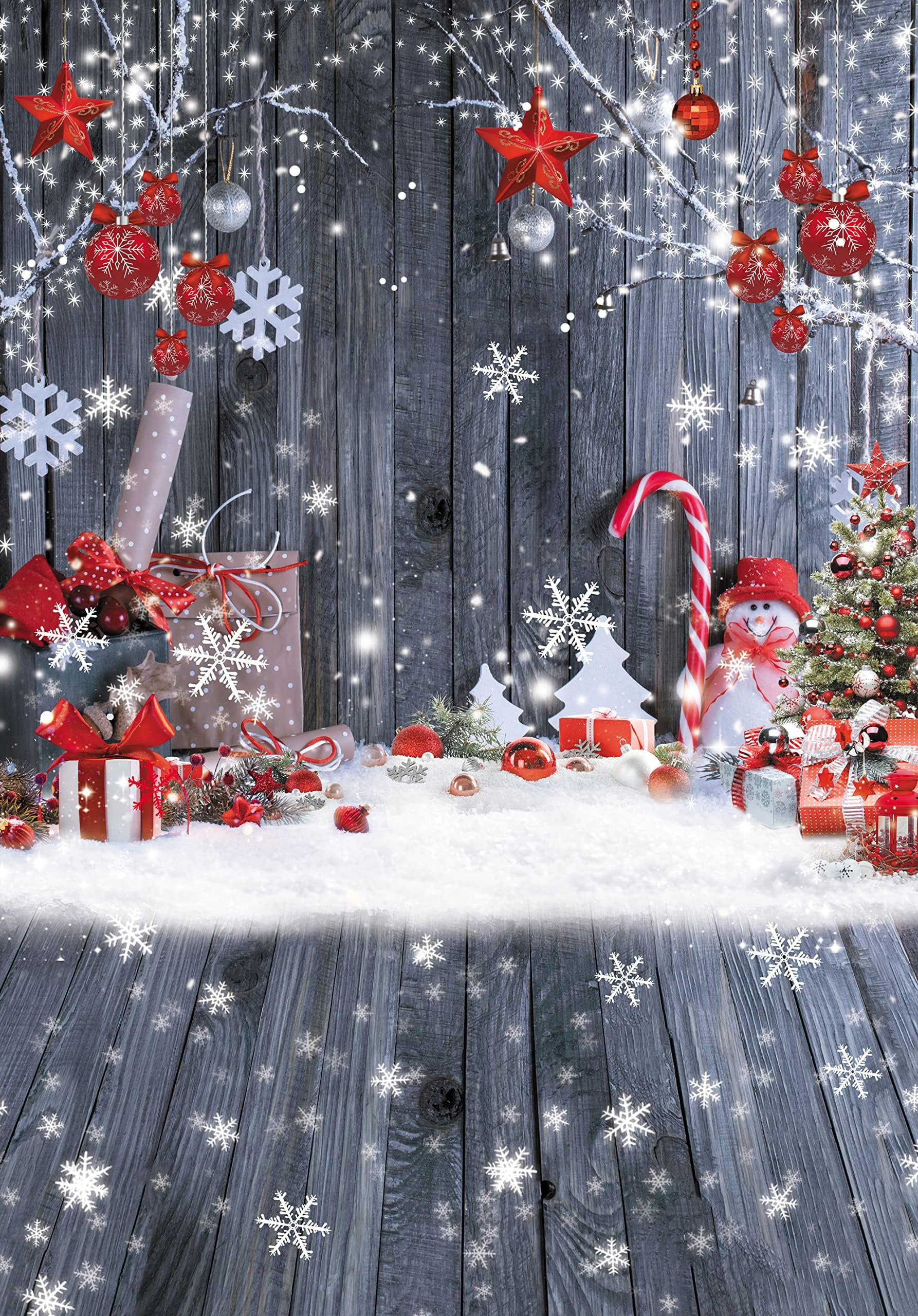 Amazon.com : Allenjoy 10x8ft Fabric Snowflake Christmas Backdrop for ...
