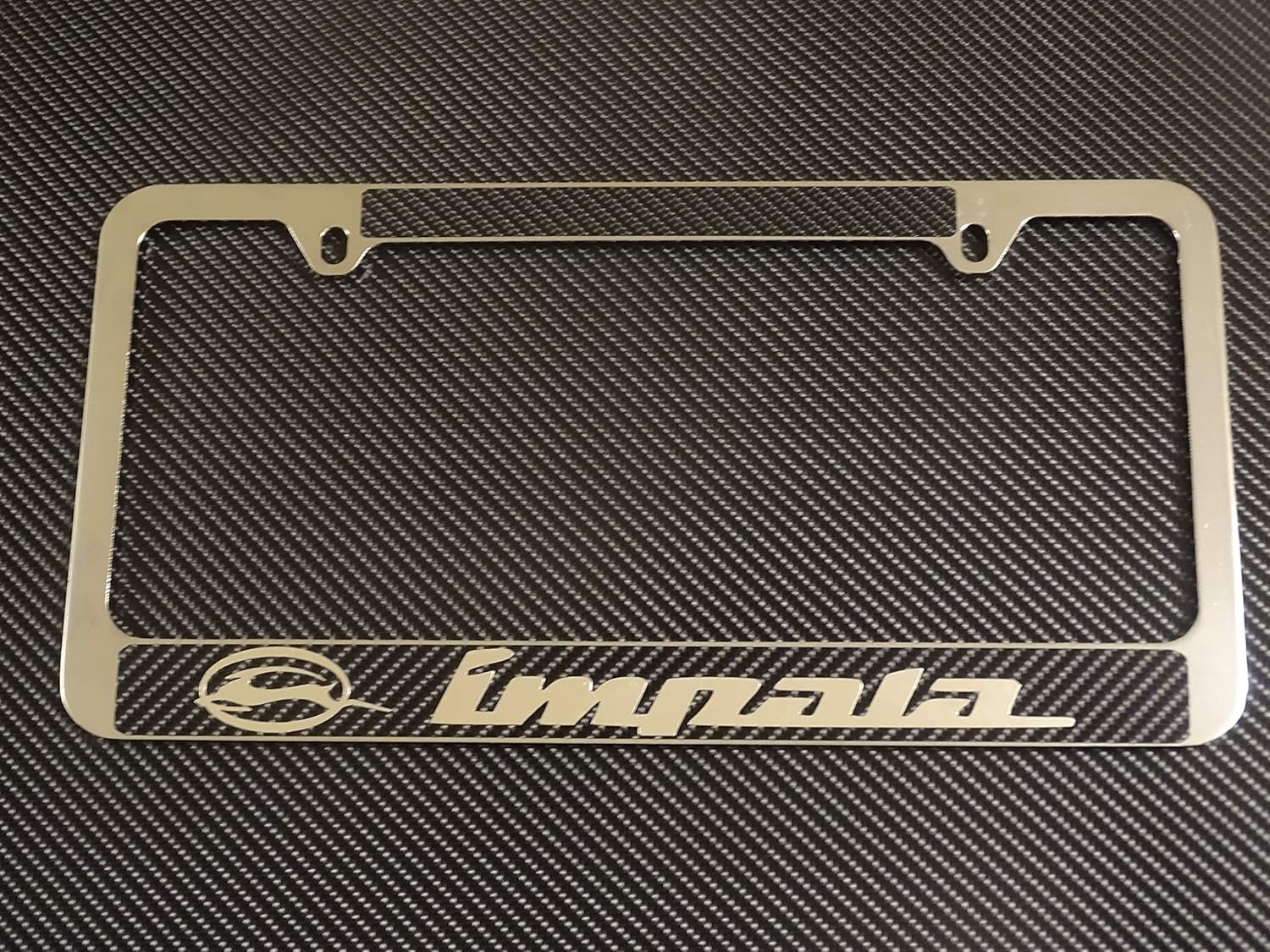 Amazon.com: AtoZCustoms Chevy Impala Chrome Metal License Plate Frame ...