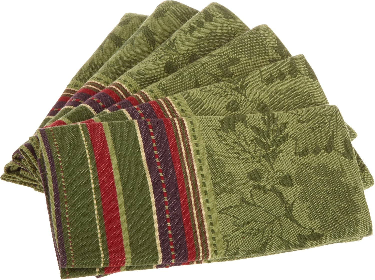 Amazon.com: Design Imports DII Autumn Leaf Jacquard Napkin, Set of 6 ...