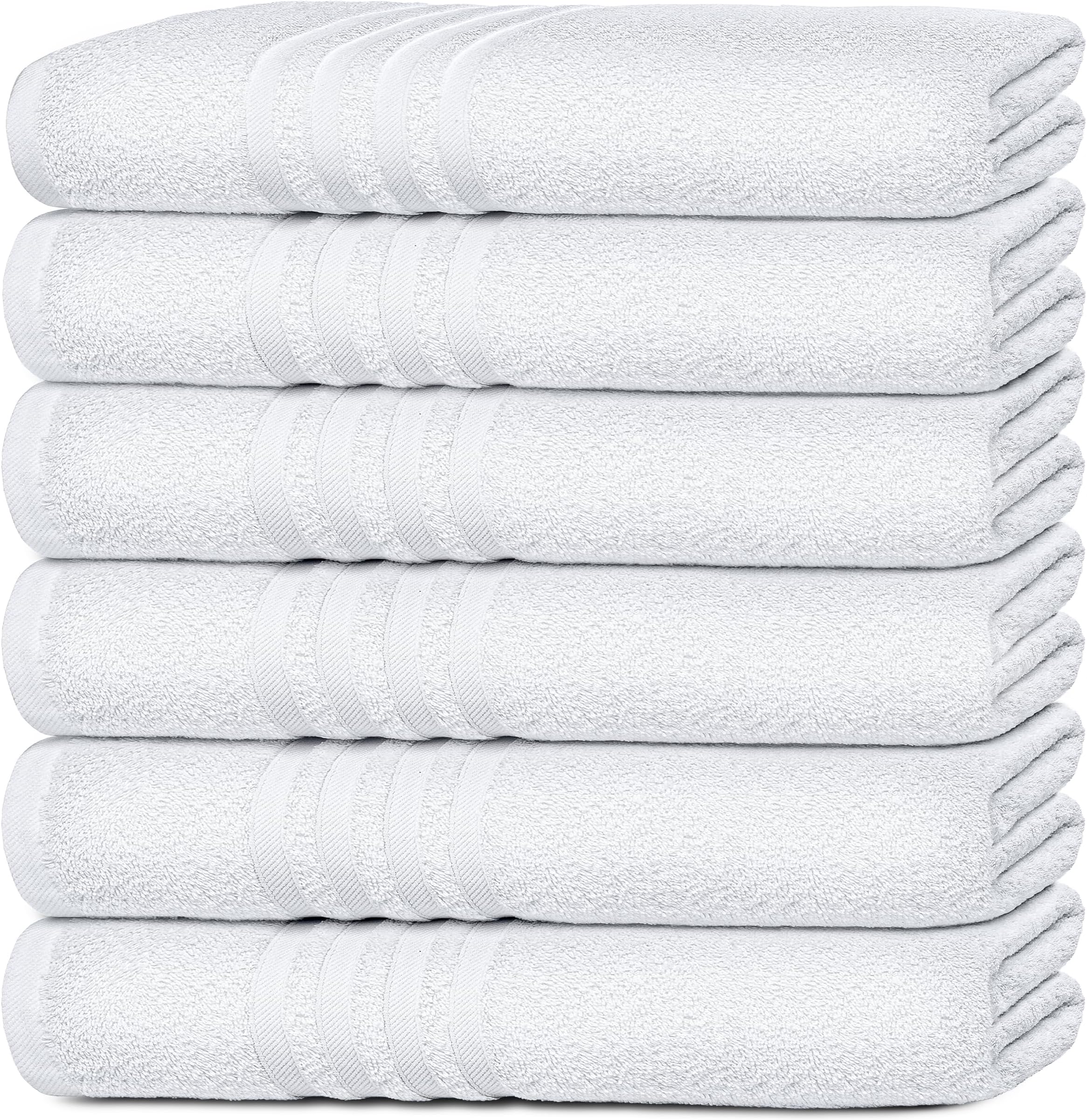 Amazon.com: ITC 1 Dozen New (12) 20x40 White Bath Towels 5# PER Dozen ...