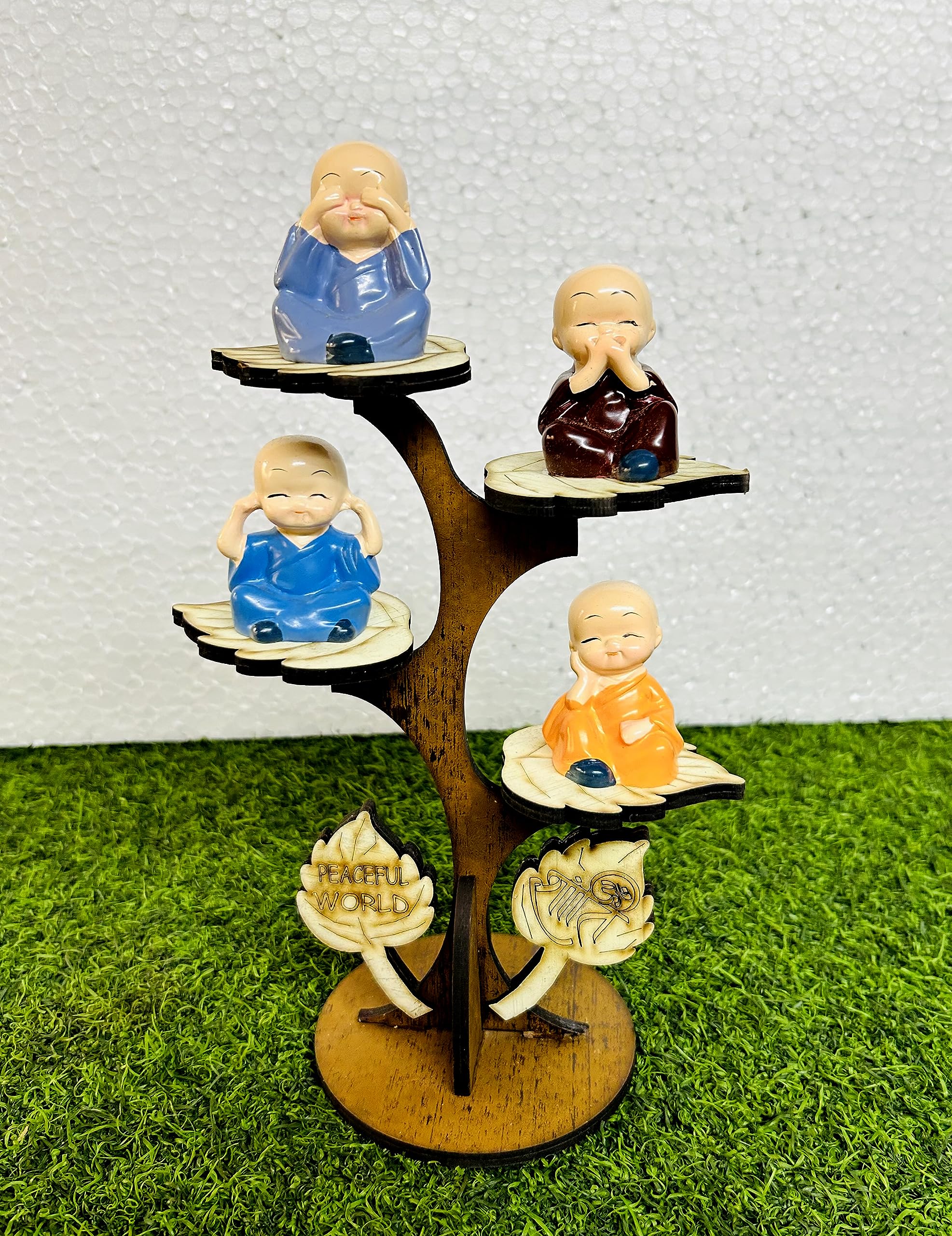Buy Fabulous Finds Handcrafted Baby Monk SHOWPIECE with Wooden Design ...