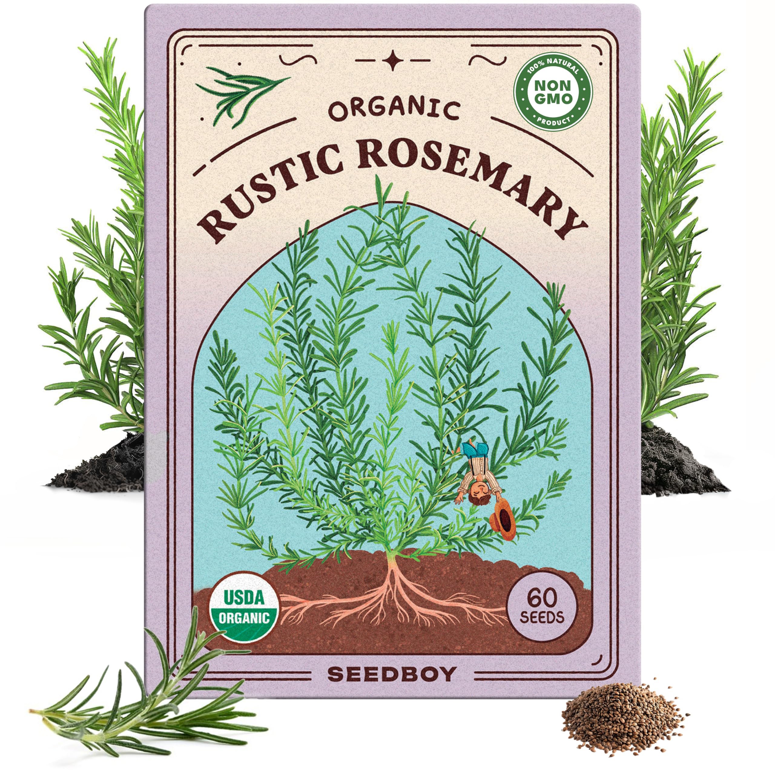 Amazon.com : Seedboy Organic Rosemary Herb Seeds for Indoor Gardening ...