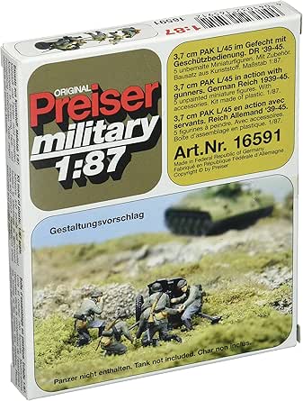 Amazon.com: Preiser 16591 Former German Army WWII Artillery PAK L/45 3.7cm Anti Tank Gun in ...