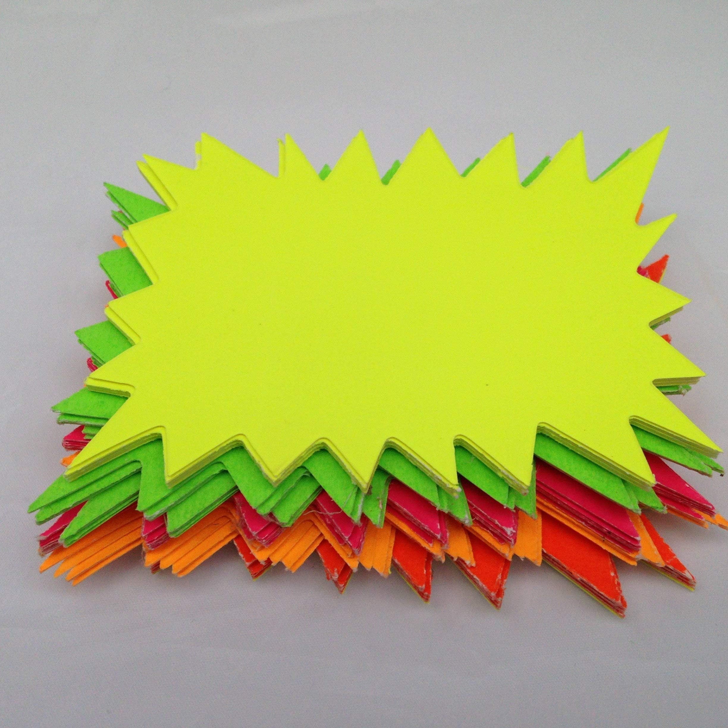 50 x High Visibility Neon Fluorescent Card Stars School Display Market ...