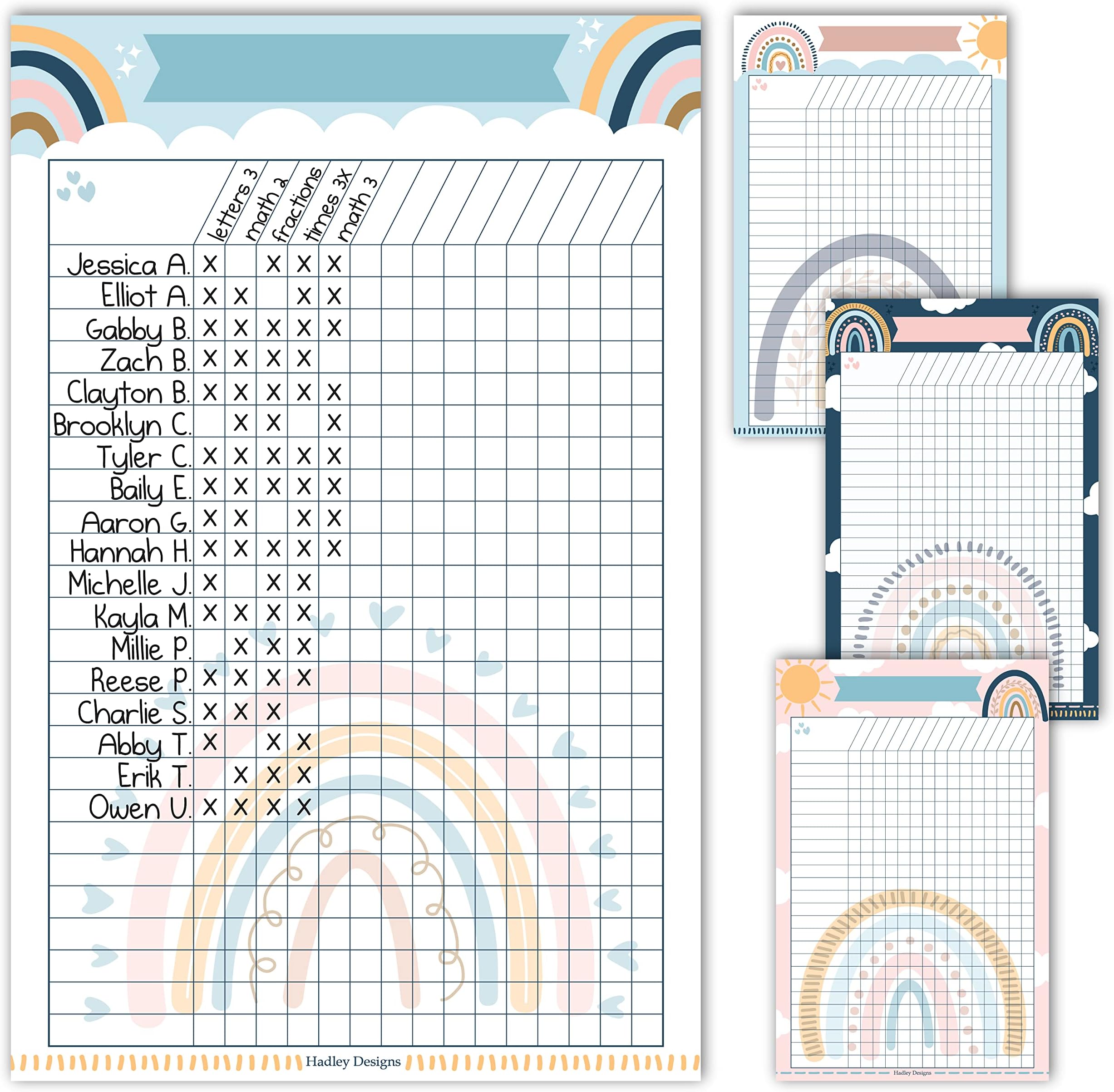 Amazon.com : Hadley Designs 4 Boho Data Charts Classroom Incentive ...