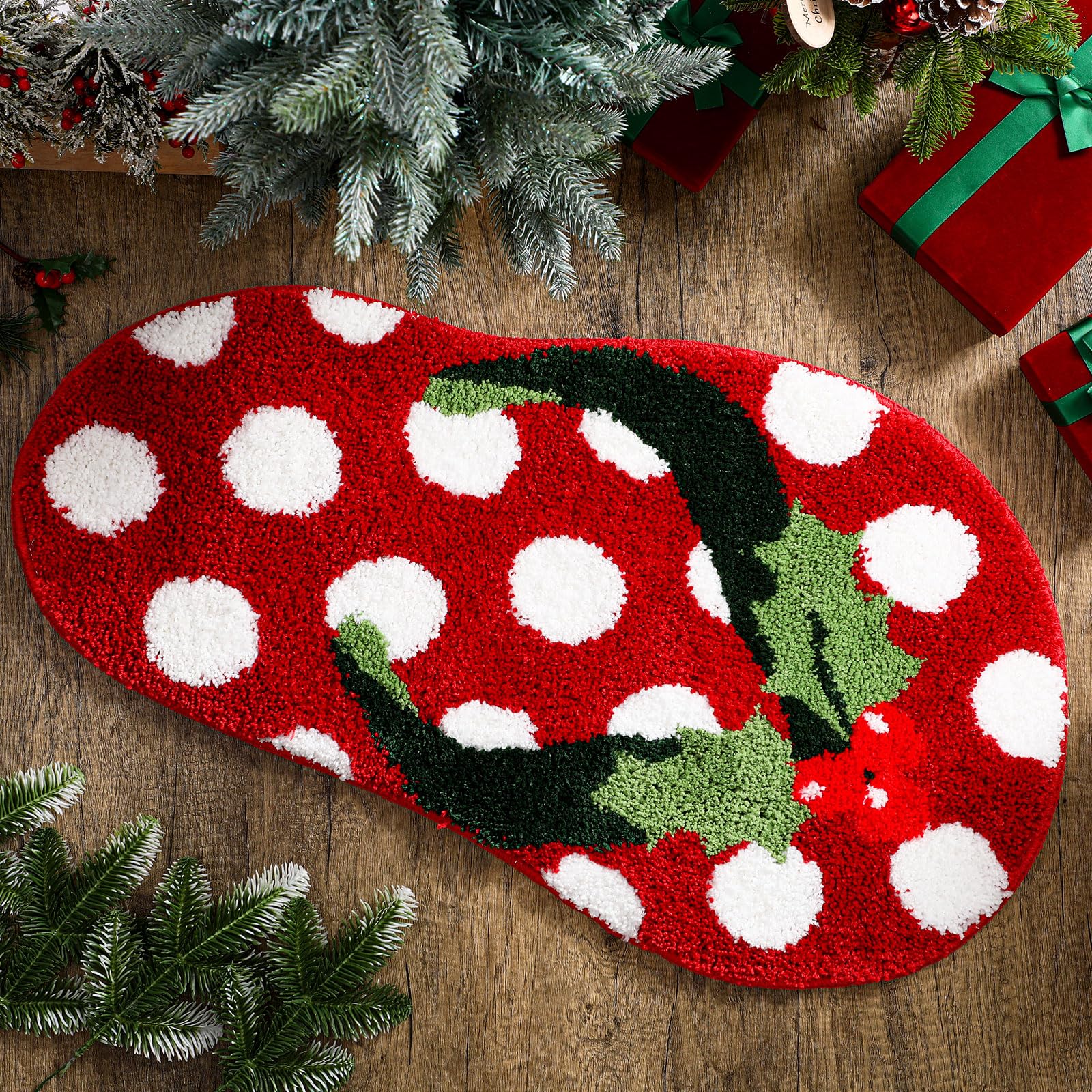 Amazon.com: Drydiet Christmas Beach Bathroom Rug Xmas Bath Mat Flip ...
