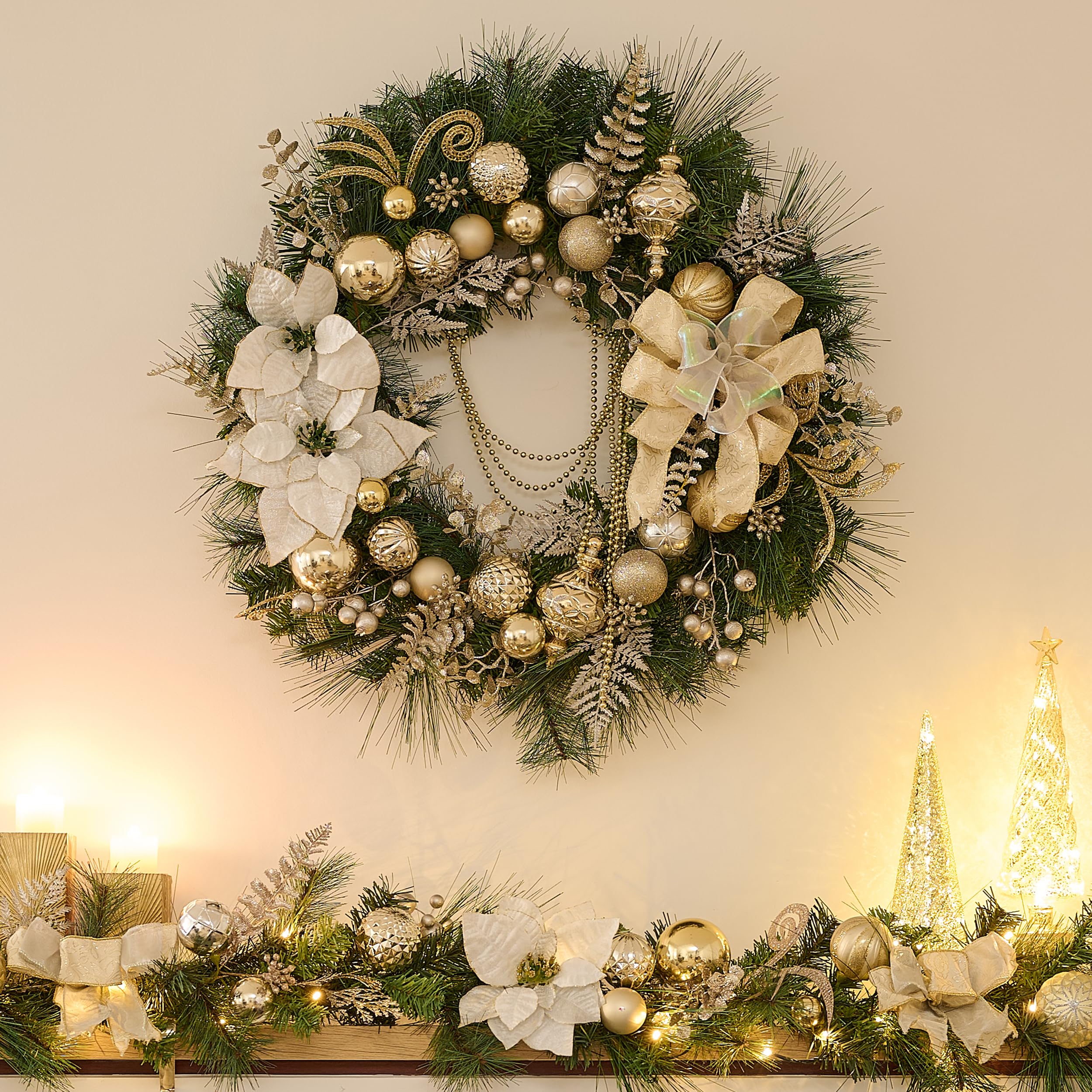 30 Christmas Wreath Holiday Living 30 In Flocked Pre Lit