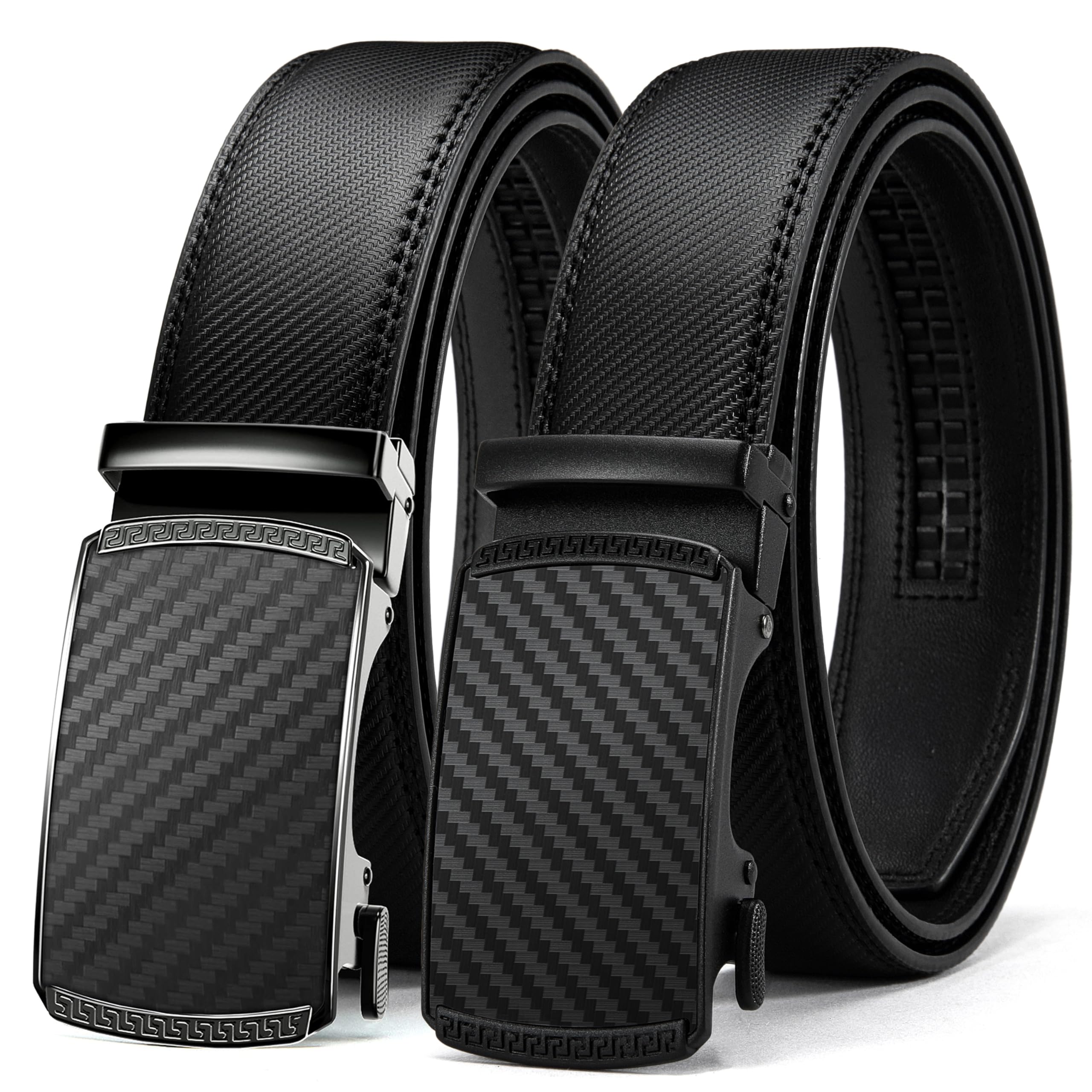 Snapklik.com : CHAOREN Leather Ratchet Belt Men 2 Pack - Customizable Fit, Effortless Style