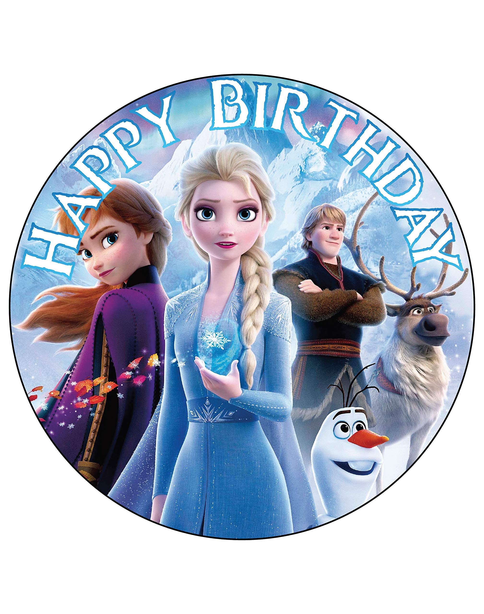 Buy 7.5 Inch Frozen 2 Cake Topper – Round Edible Birthday Cake ...