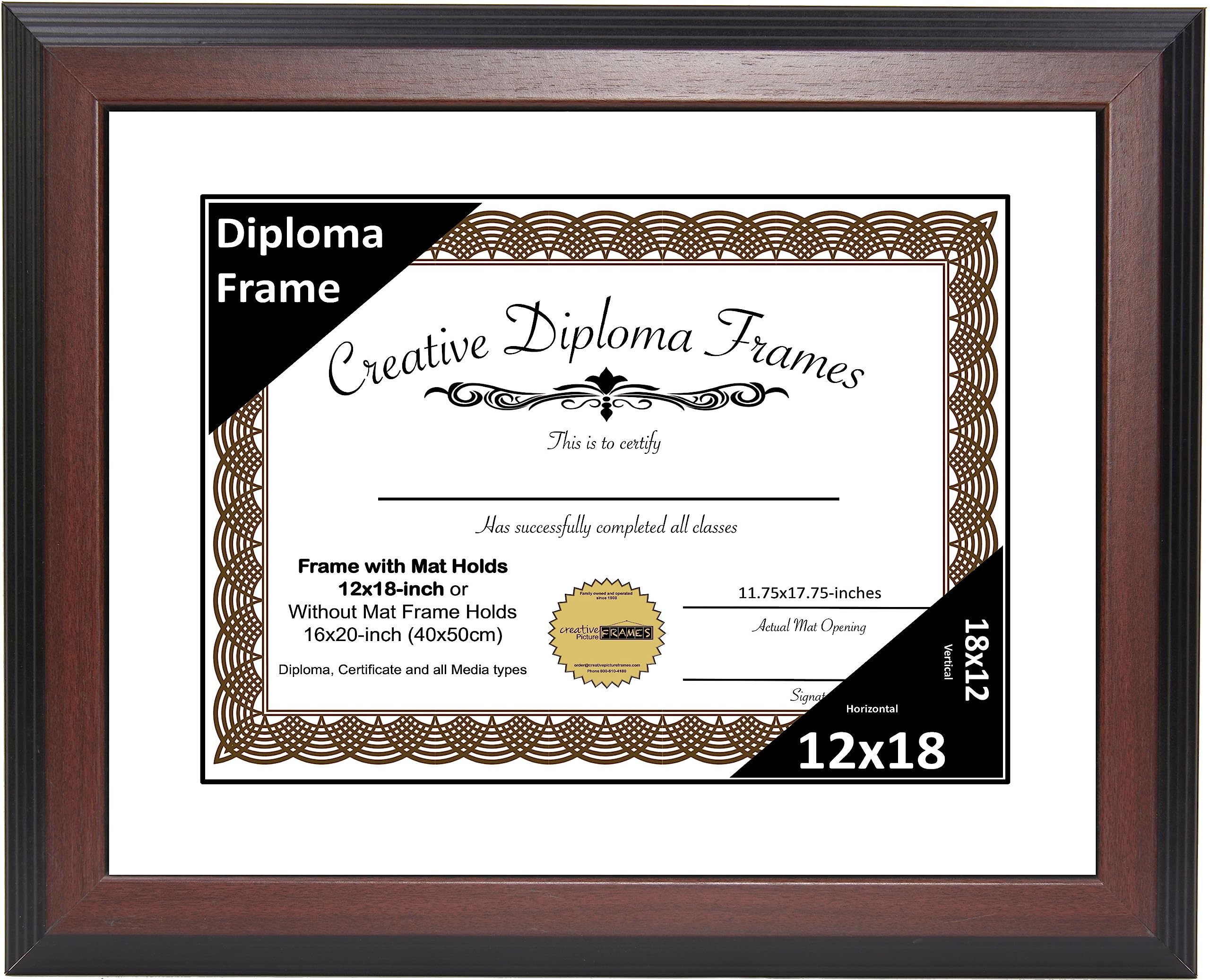 Amazon.com - Creative Picture Frames 12x18 Mahogany Finish Diploma ...