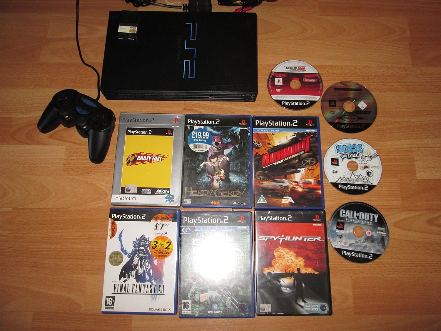 PS2 Console & 10 Game Bundle with Controller & 8MB Memory Card : Amazon ...