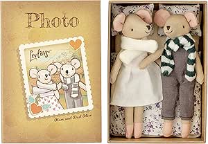 Amazon.com: LEVLOVS Christmas Mouse in a Box Parents Mice in photoalbum ...