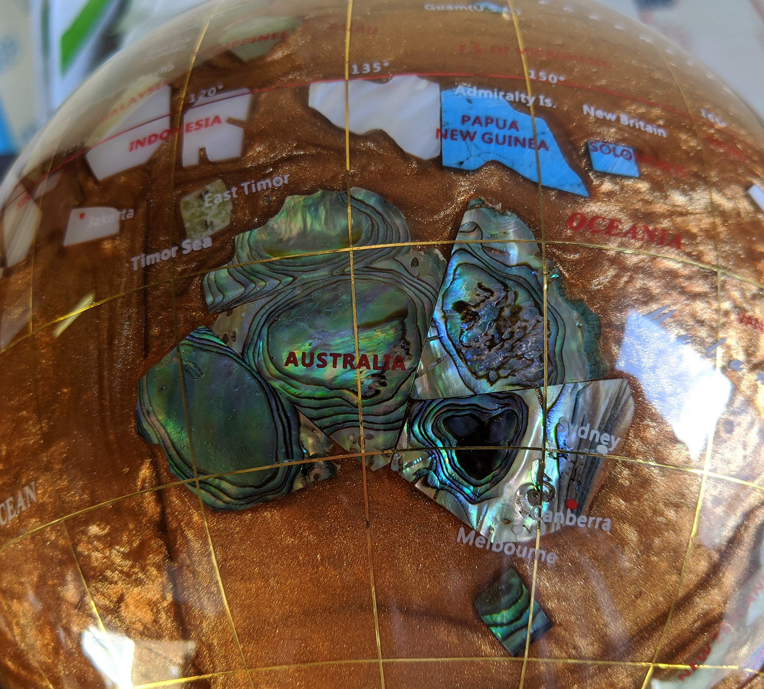 Buy Unique Art Since 1996 14" Tall Amber Pearl Gold Stand Gem Gemstone ...