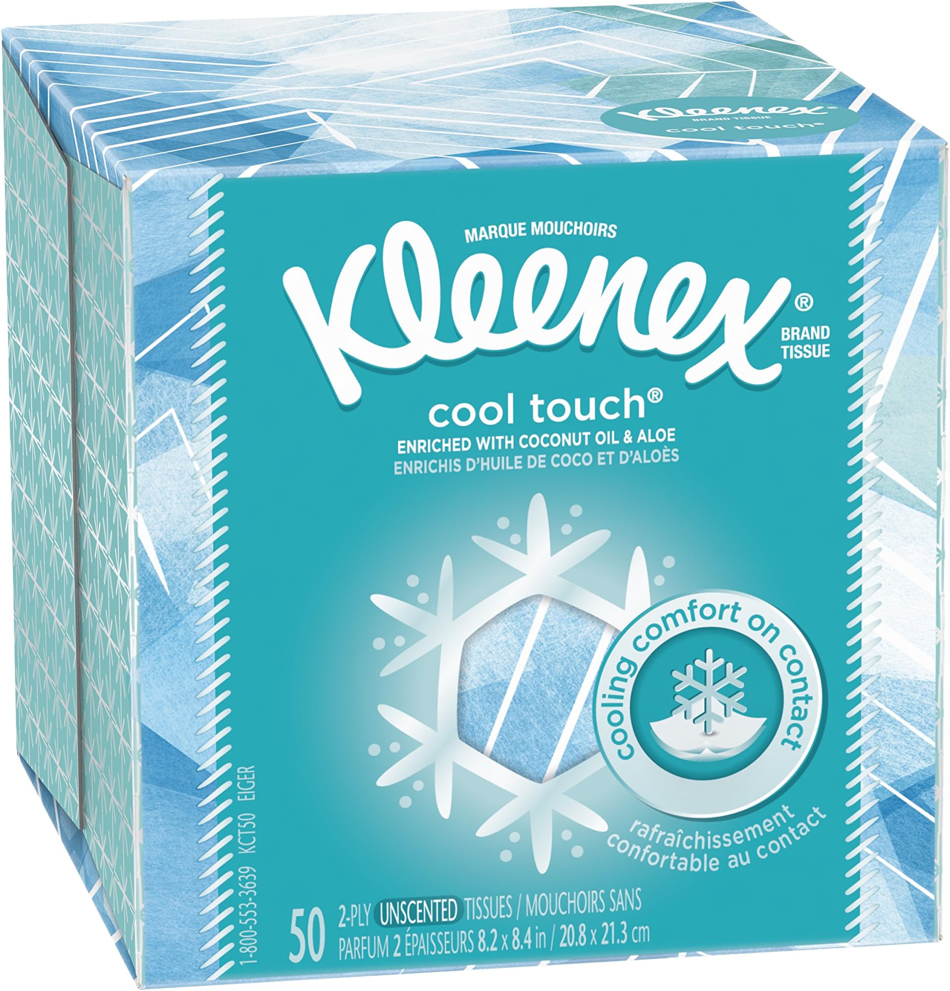Amazon.com: Kleenex Cooling Lotion Facial Tissues, 4 Cube Boxes, 45 ...