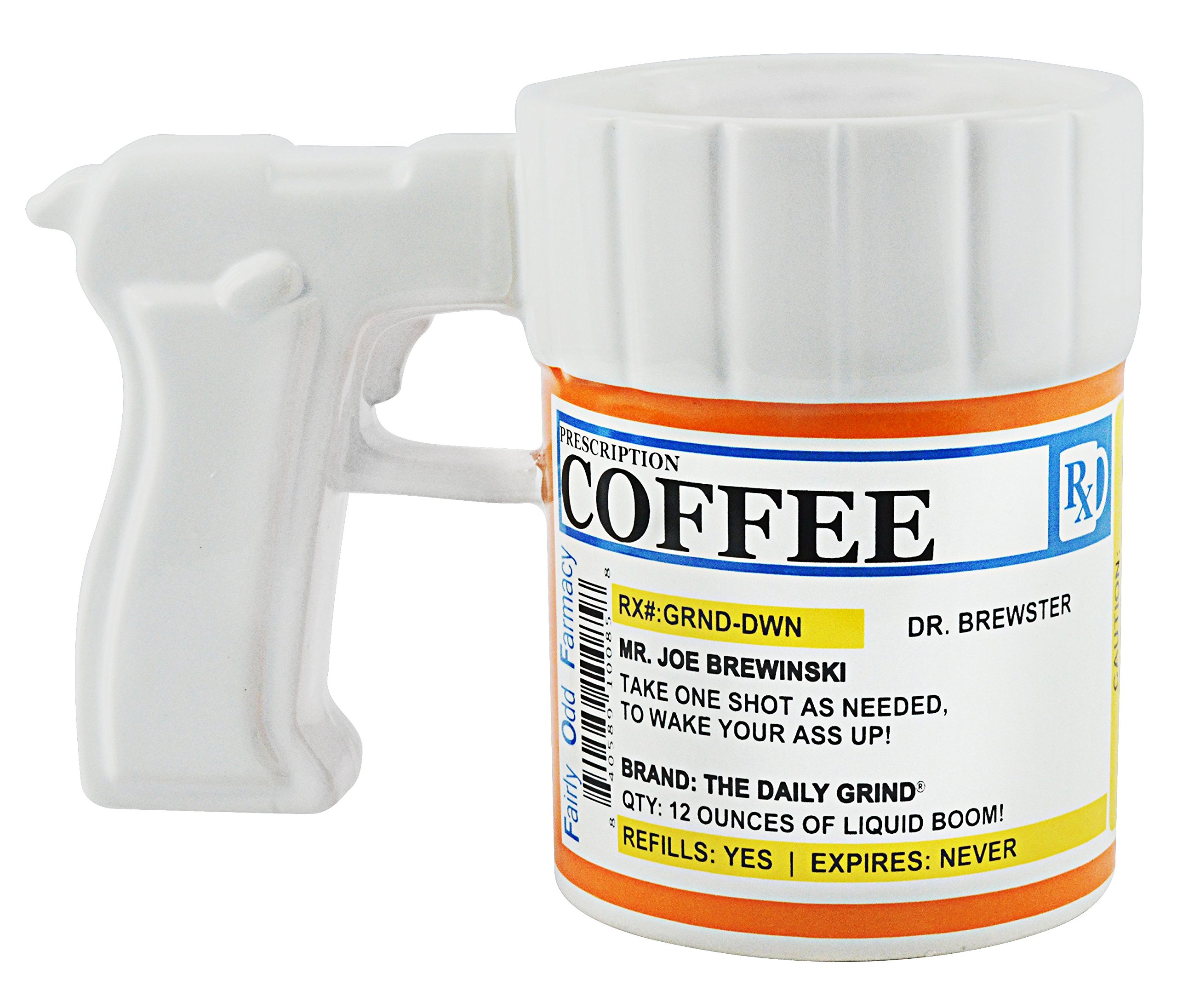 Amazon.com: Fairly Odd Novelties Prescription Gun Coffee Mug, 12-Ounce ...